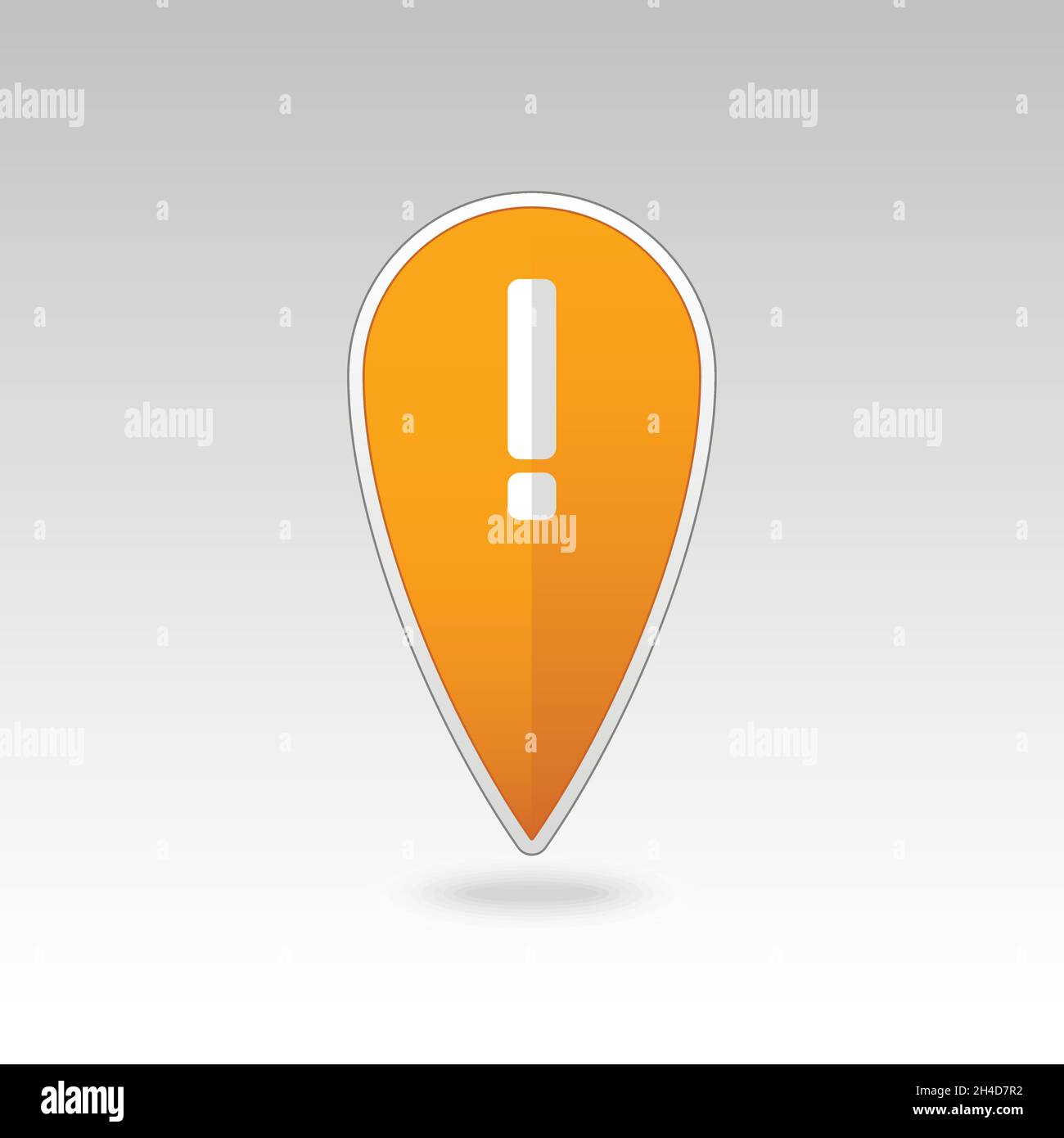 Warning attention sign. Exclamation mark pin map icon. Map pointer. Map ...