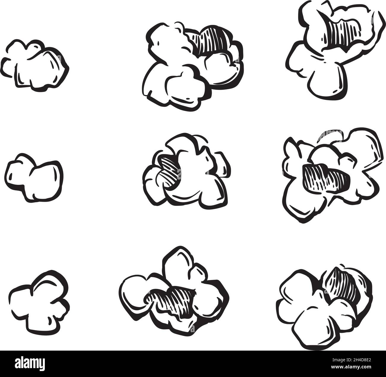 Single Popcorn Kernel Coloring Pages