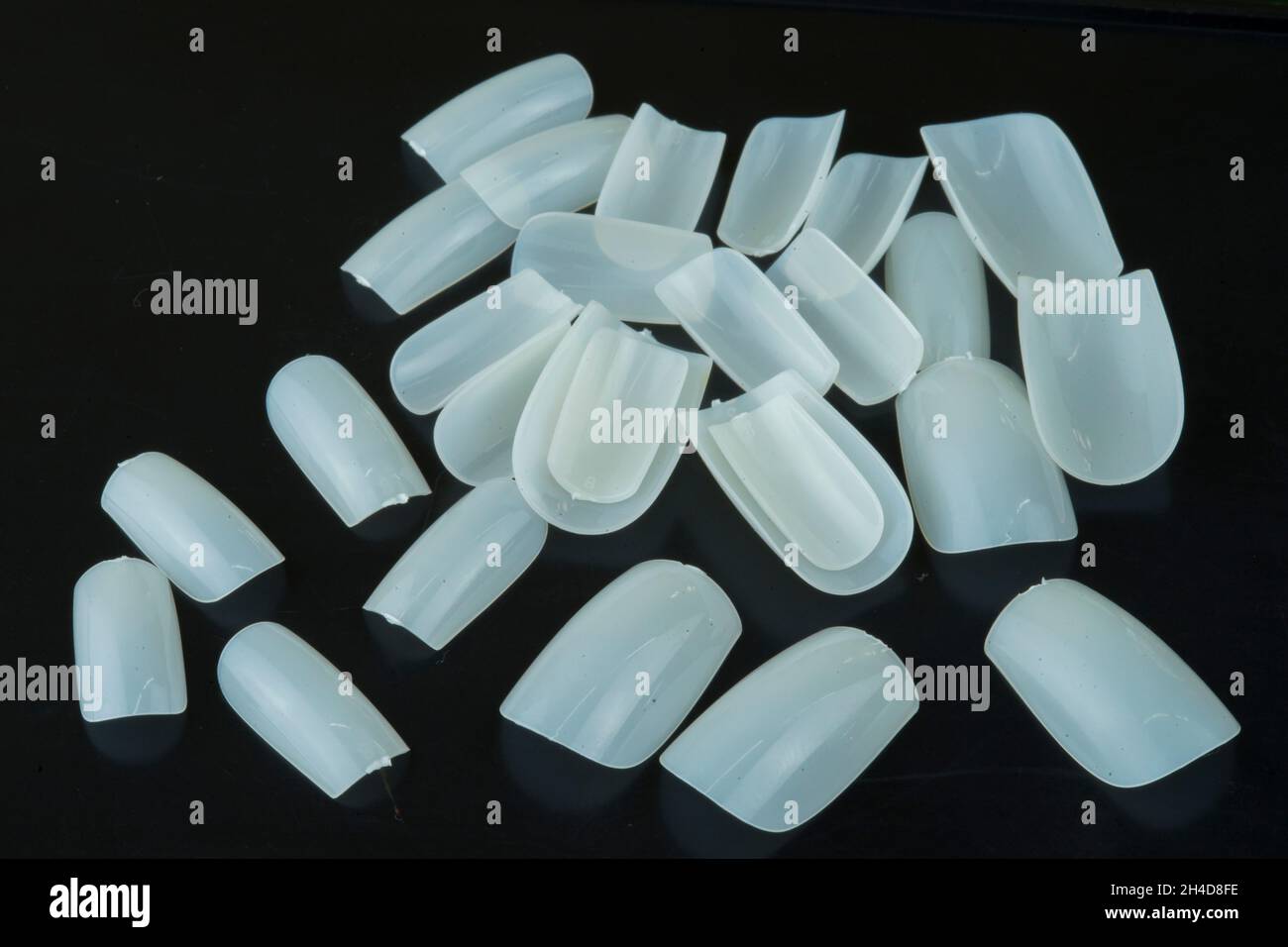 Blank white artificial nails shape type mockup set on white background ...