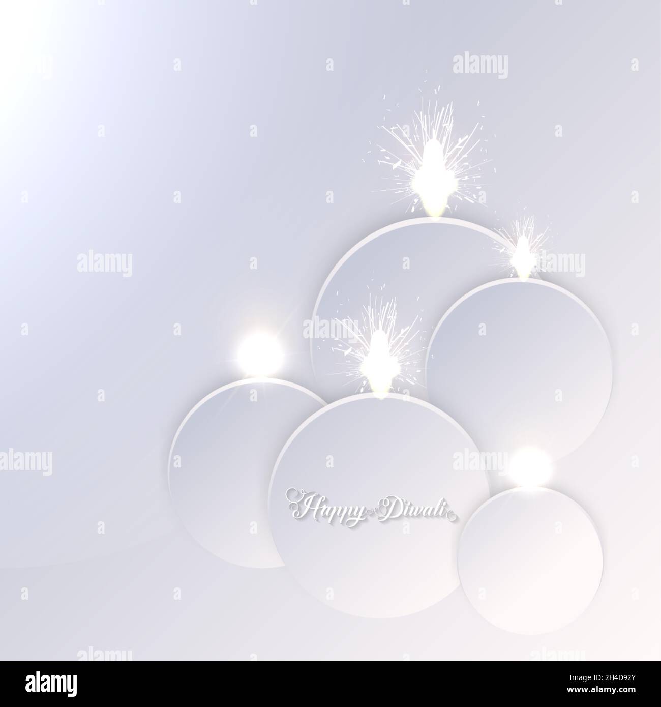 Happy Diwali. White Paper Graphic of Indian Diya Oil Lamp Design. The ...