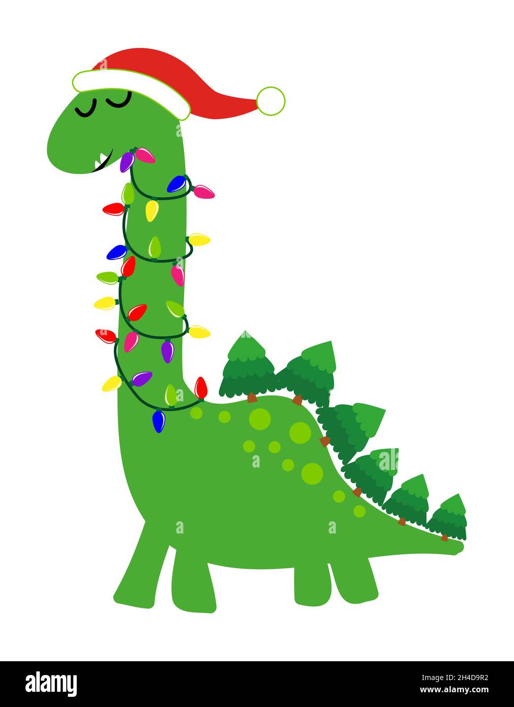Christmas Dino - Cute brontosaurus to tangled in christmas lights ...