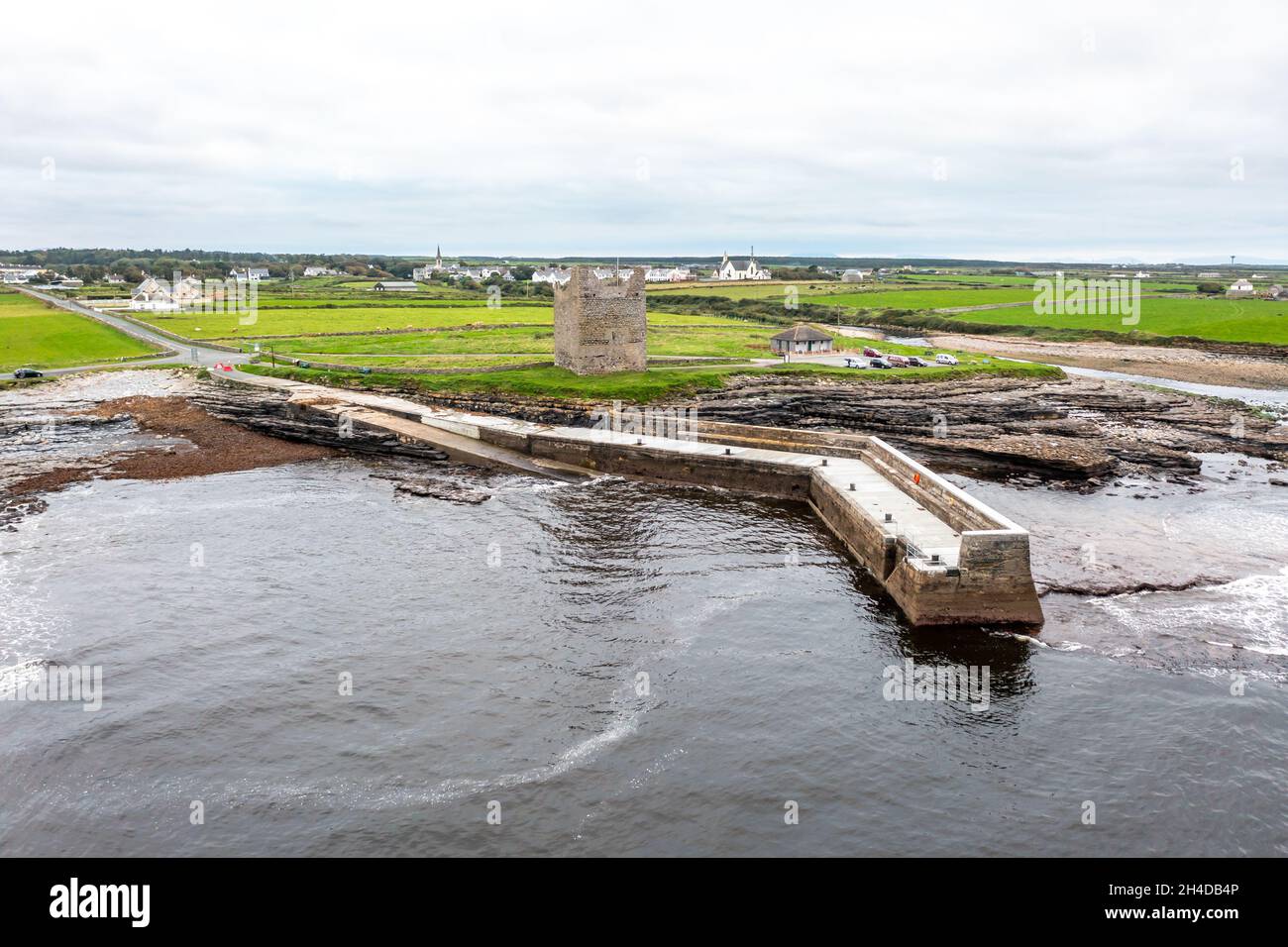 The Easky pier and Castle in County Sligo - Republic of Ireland Stock ...