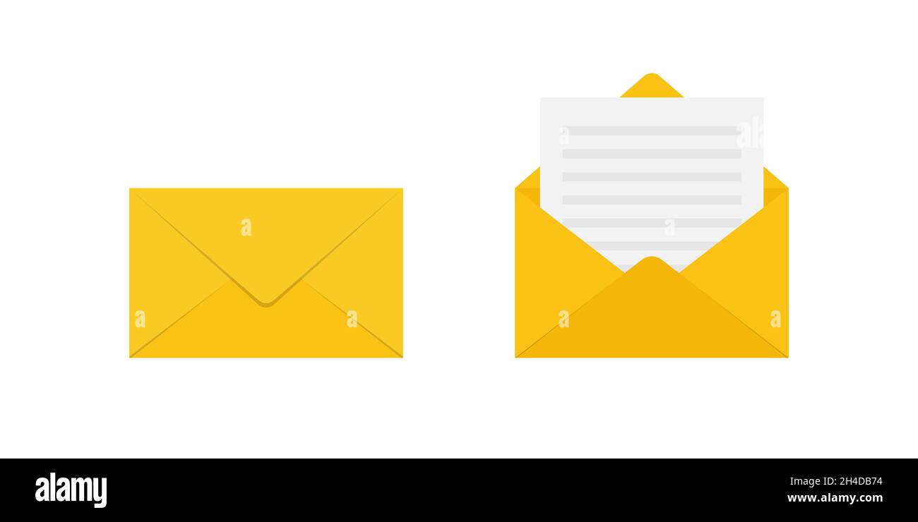 Envelope icon set flat style simple design Stock Vector Image & Art - Alamy