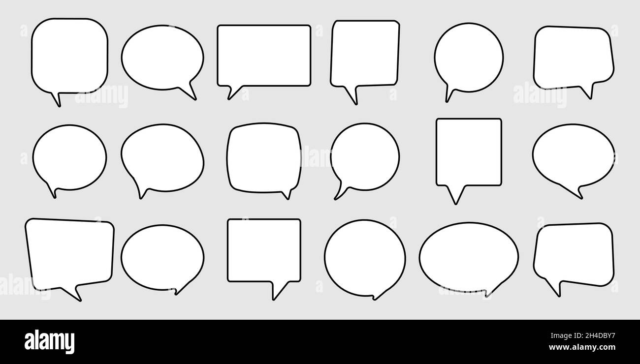 speech bubbles line icon set Stock Vector Image & Art - Alamy