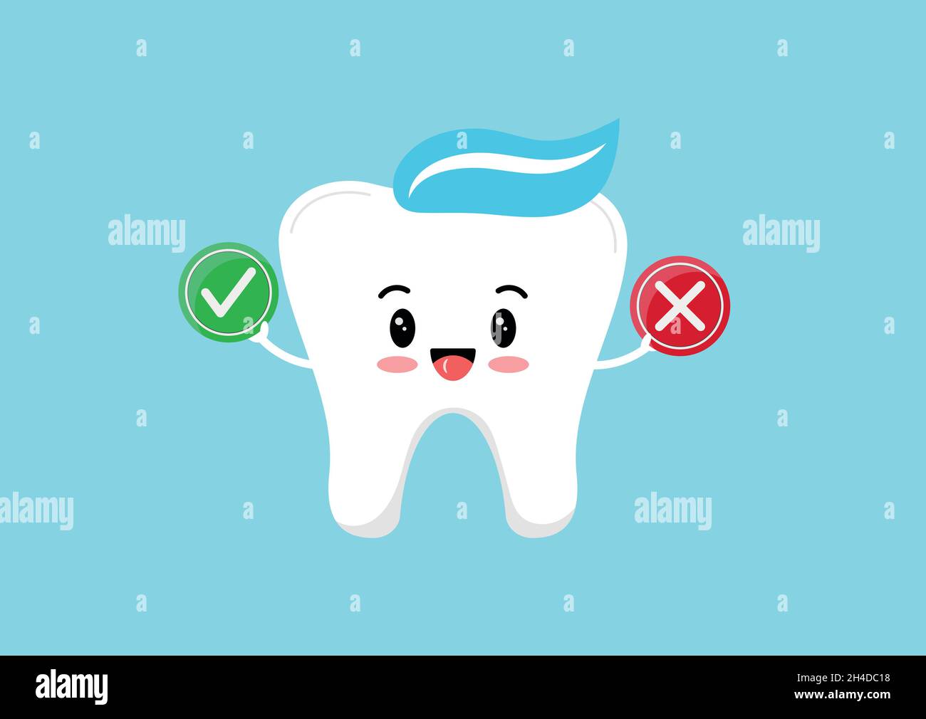 Cute tooth with check marks vector illustration Stock Vector Image ...
