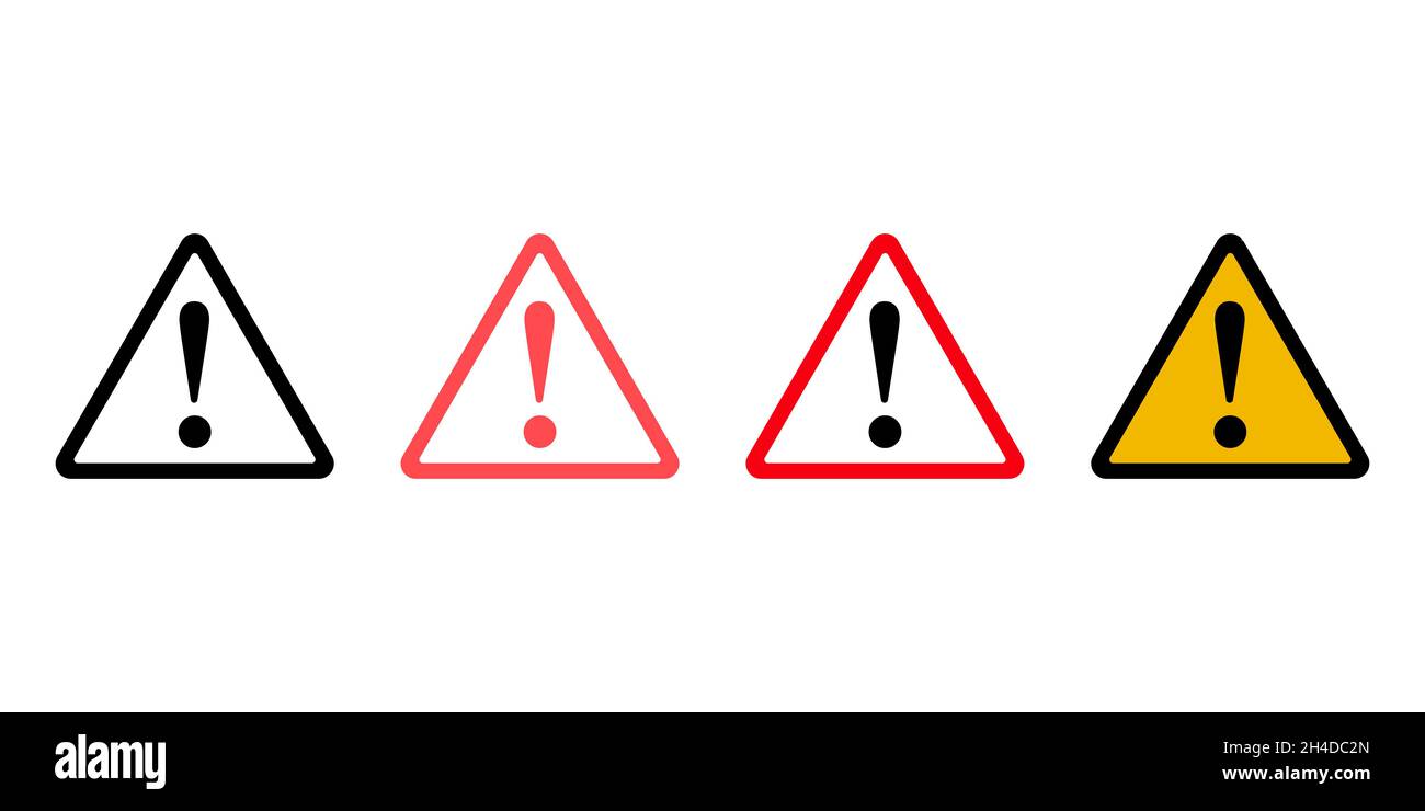 Warning sign icons set simple design Stock Vector Image & Art - Alamy