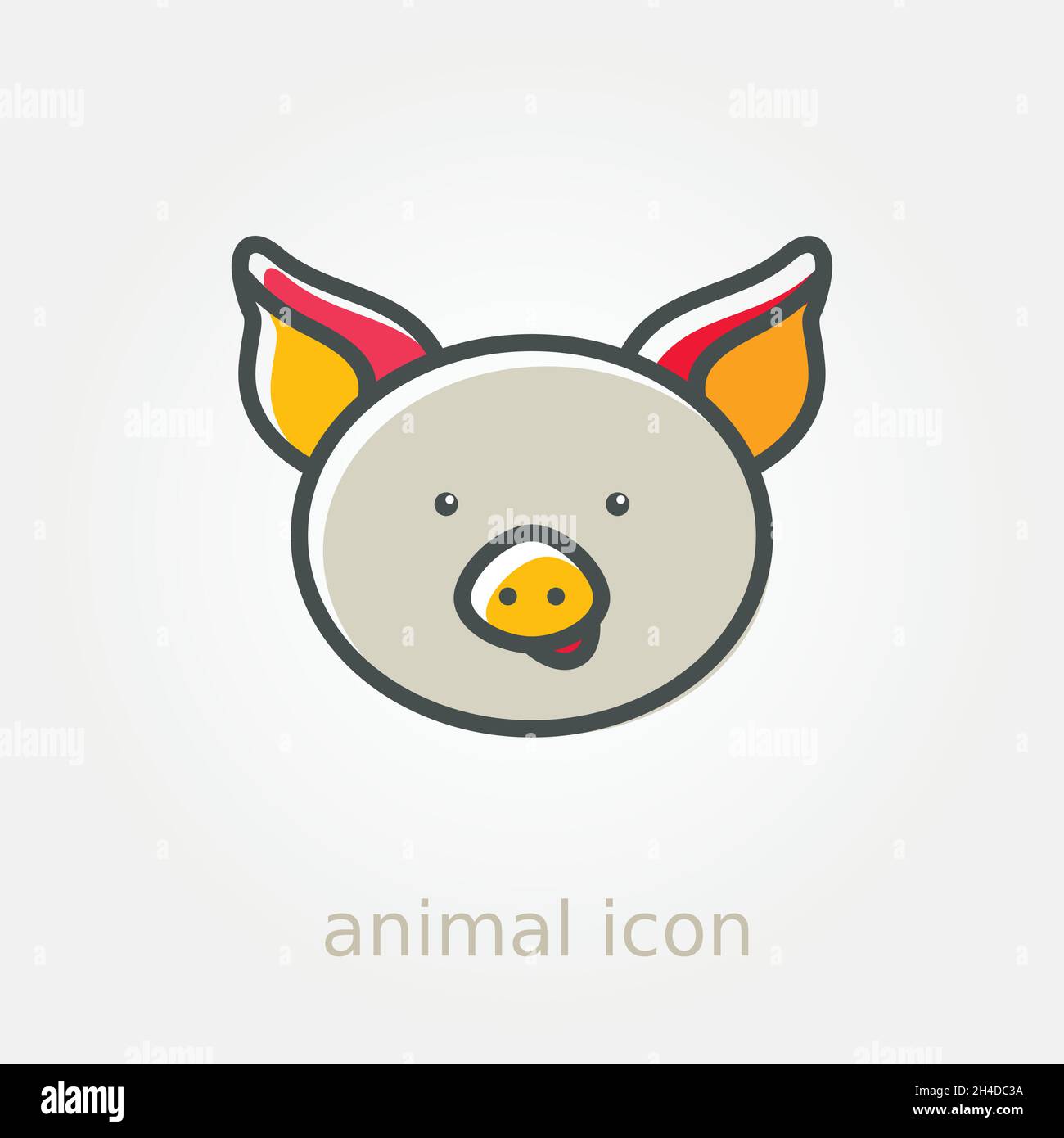 Pig icon. Farm animal vector illustration, eps 10 Stock Vector Image ...
