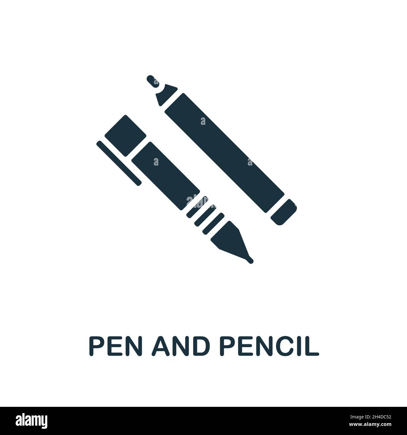 Pen And Pencil icon. Black sign from school education collection ...