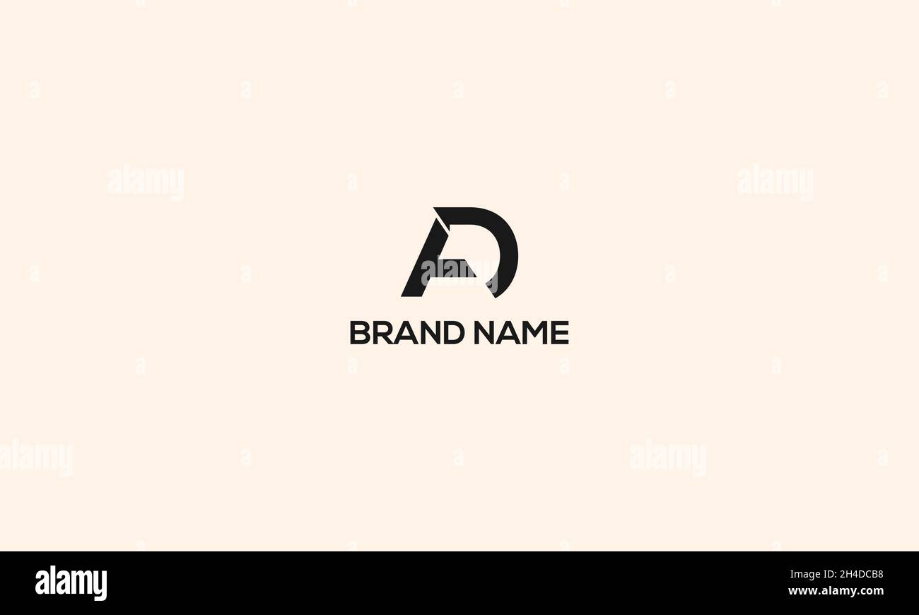 LETTERS AD LOGO DESIGN WITH NEGATIVE SPACE EFFECT FOR ILLUSTRATION USE ...