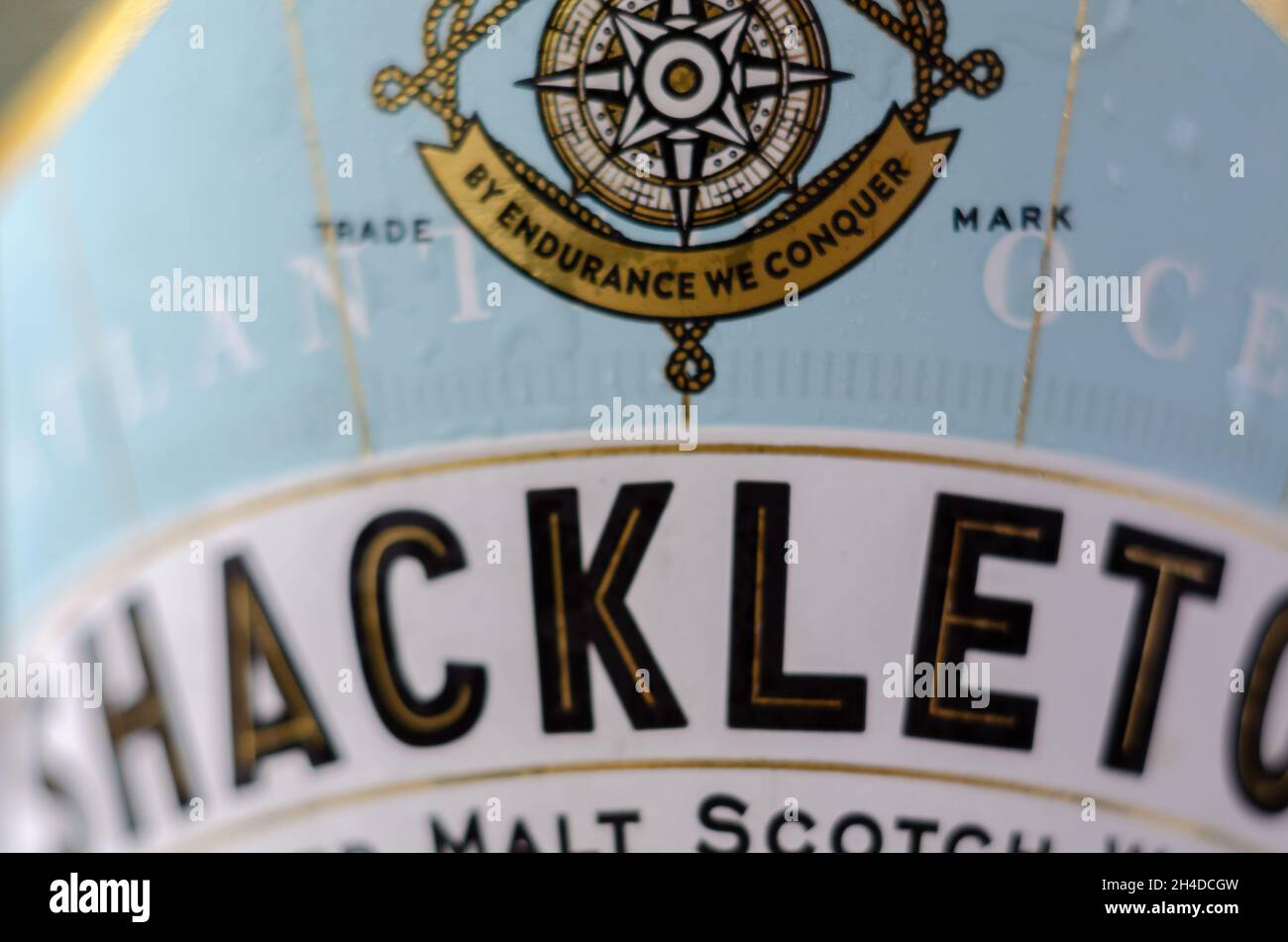 LONDON, UNITED KINGDOM - AUGUST 20, 2021 Bottle of Shackleton, rare old ...