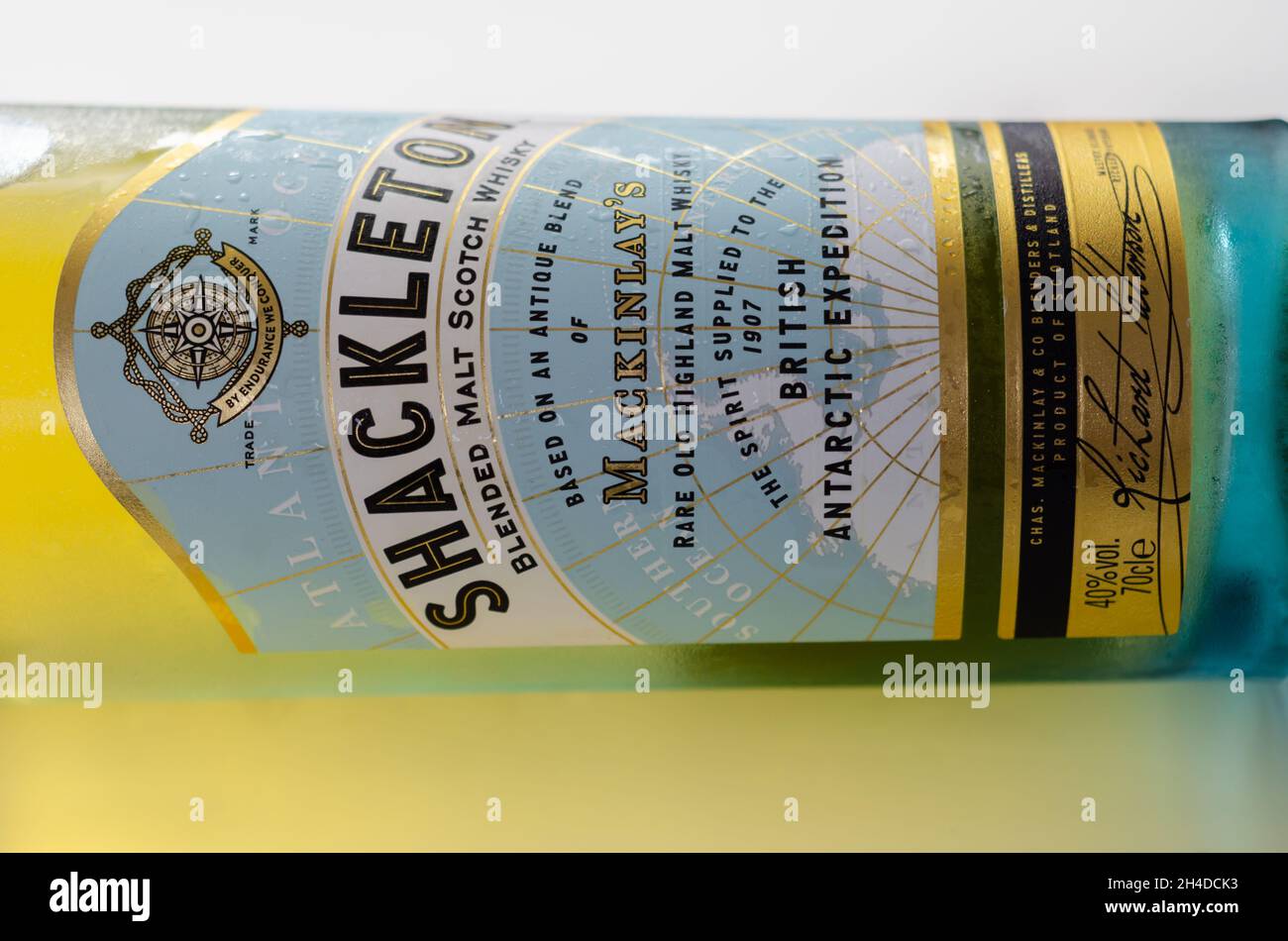 LONDON, UNITED KINGDOM - AUGUST 20, 2021 Bottle of Shackleton, rare old ...