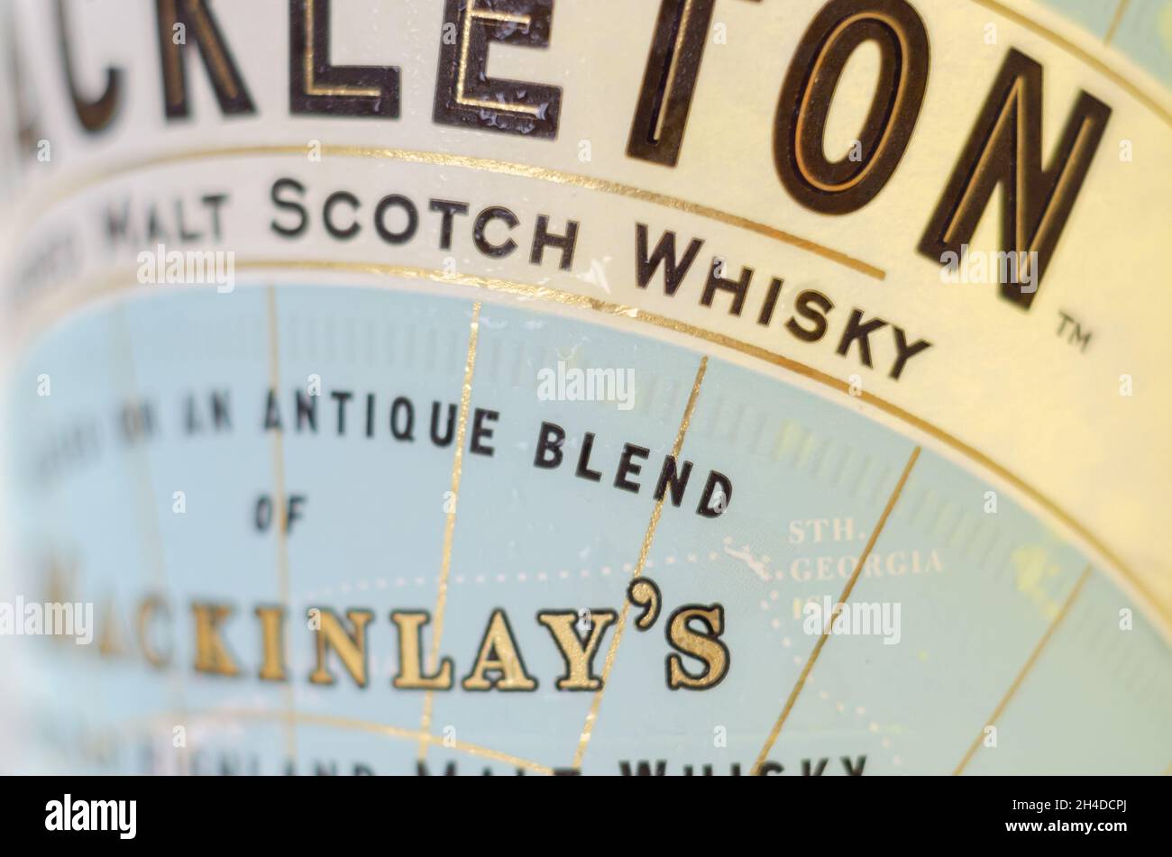 LONDON, UNITED KINGDOM - AUGUST 20, 2021 Bottle of Shackleton, rare old ...