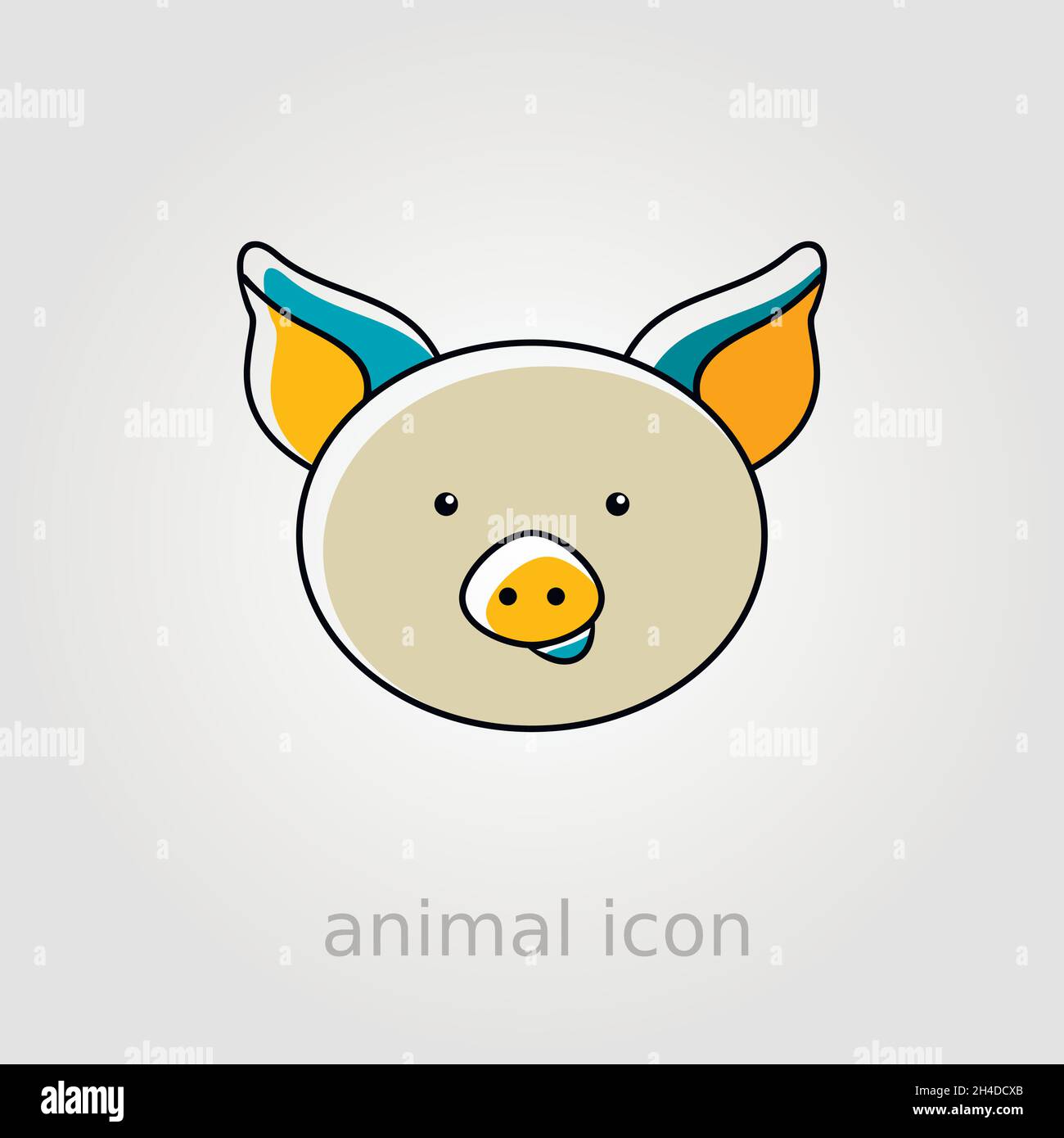 Pig icon. Farm animal vector illustration, eps 10 Stock Vector Image ...