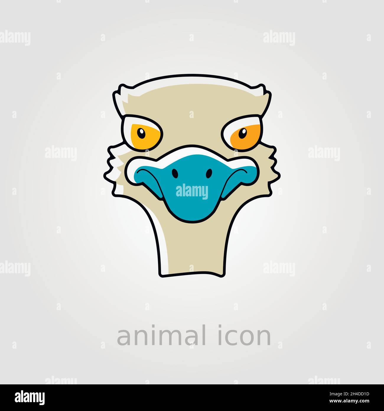 Ostrich flat icon. Animal head vector symbol eps 10 Stock Vector Image ...