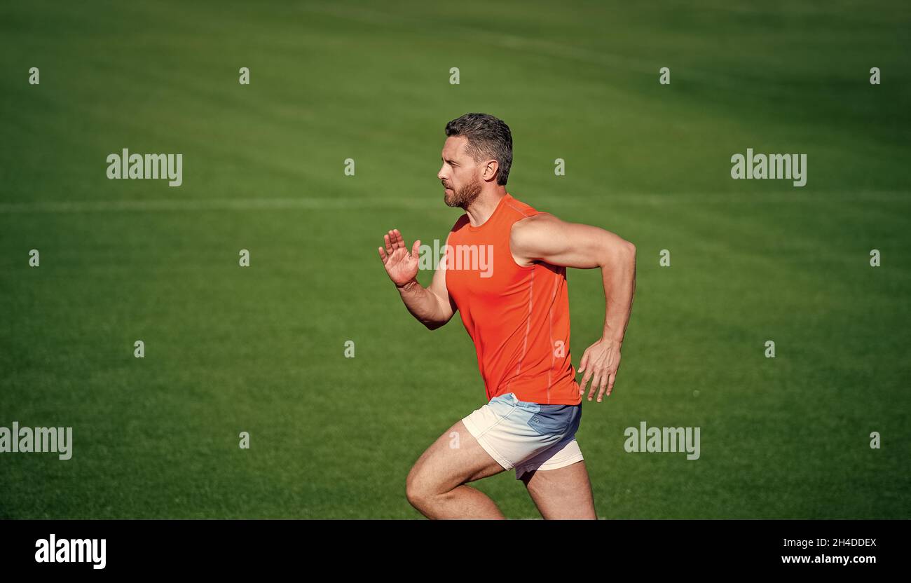 challenge and competition. marathon speed. sport athlete run fast to ...