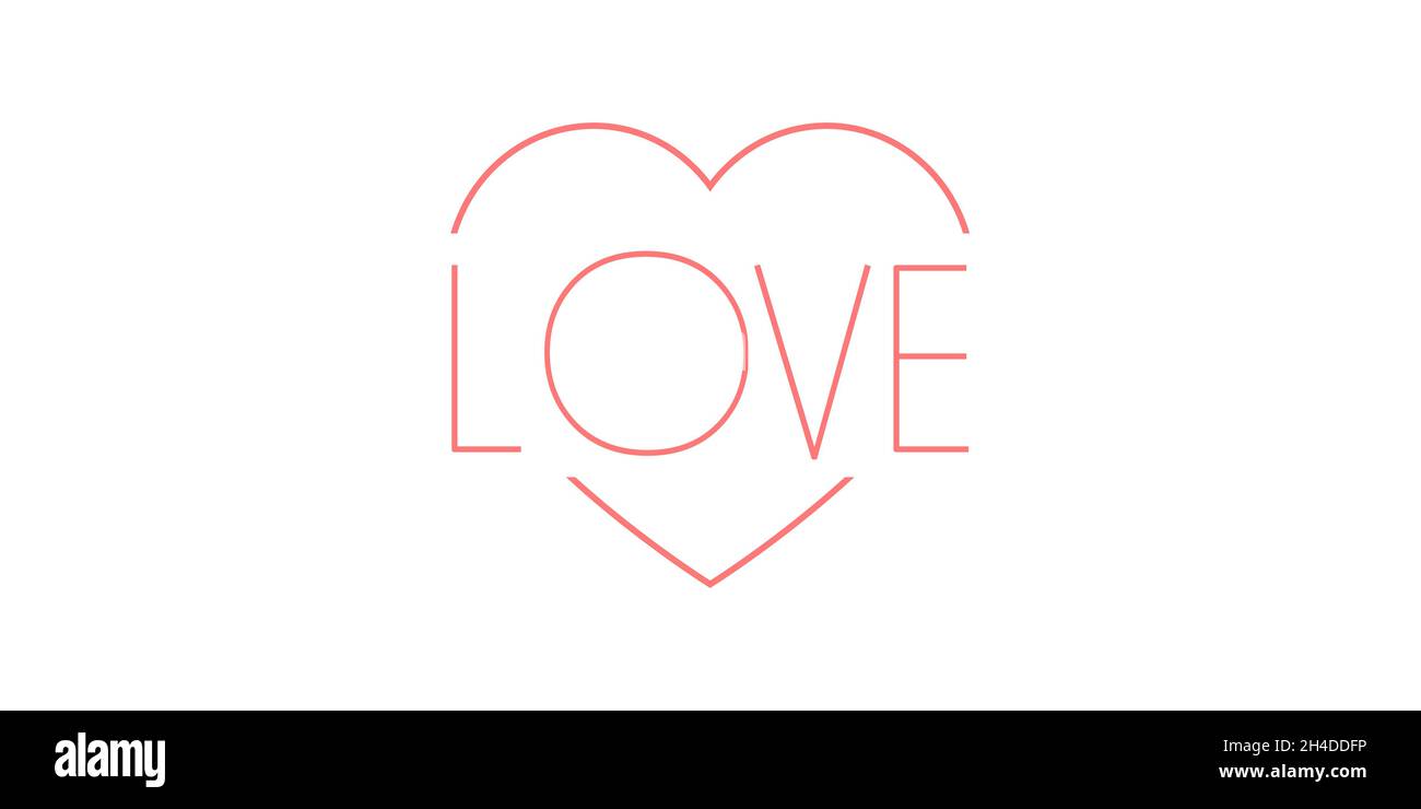 Love inscription with heart line style Stock Vector Image & Art - Alamy