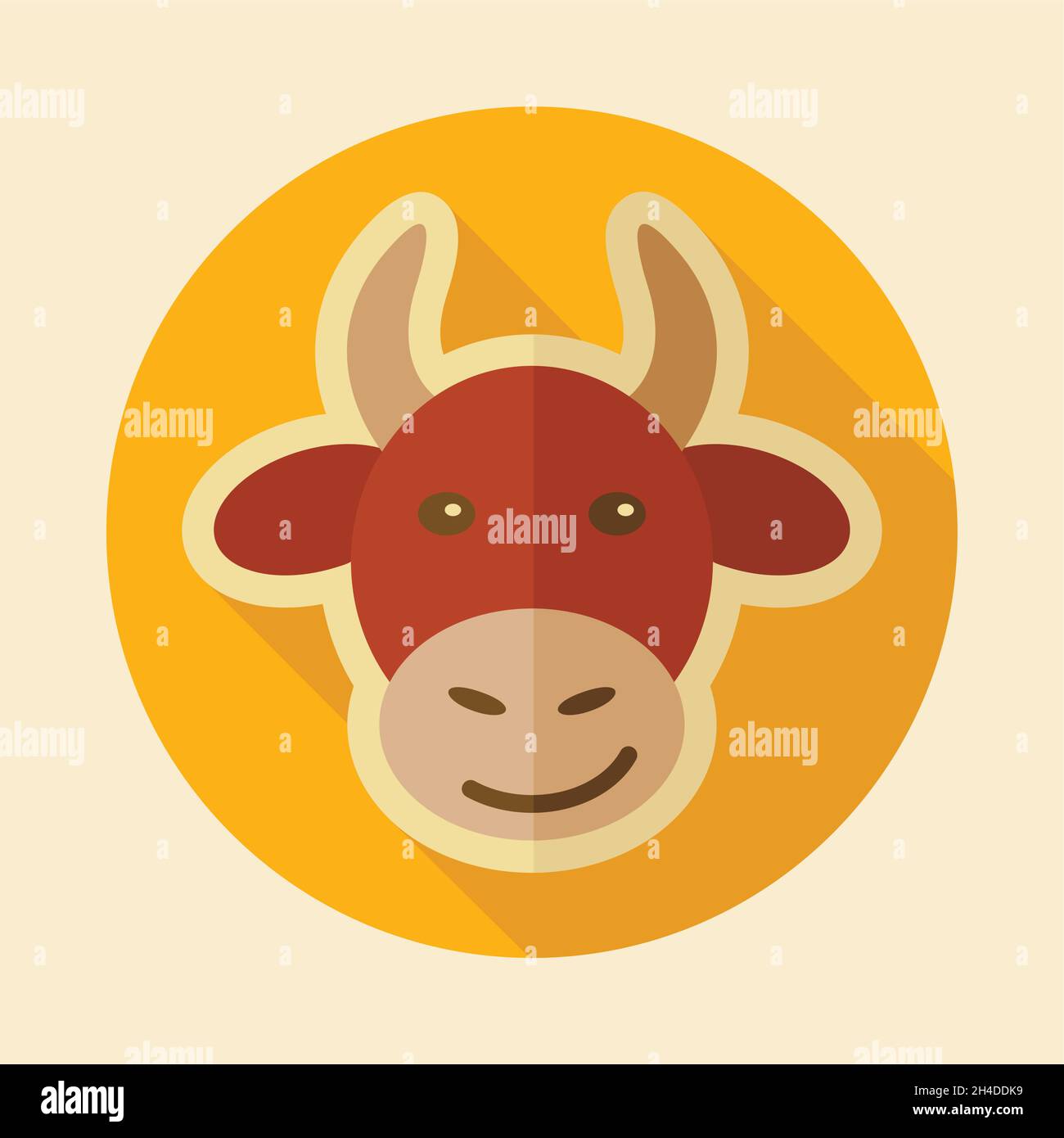 Cow flat icon. Animal head vector illustration, eps 10 Stock Vector ...