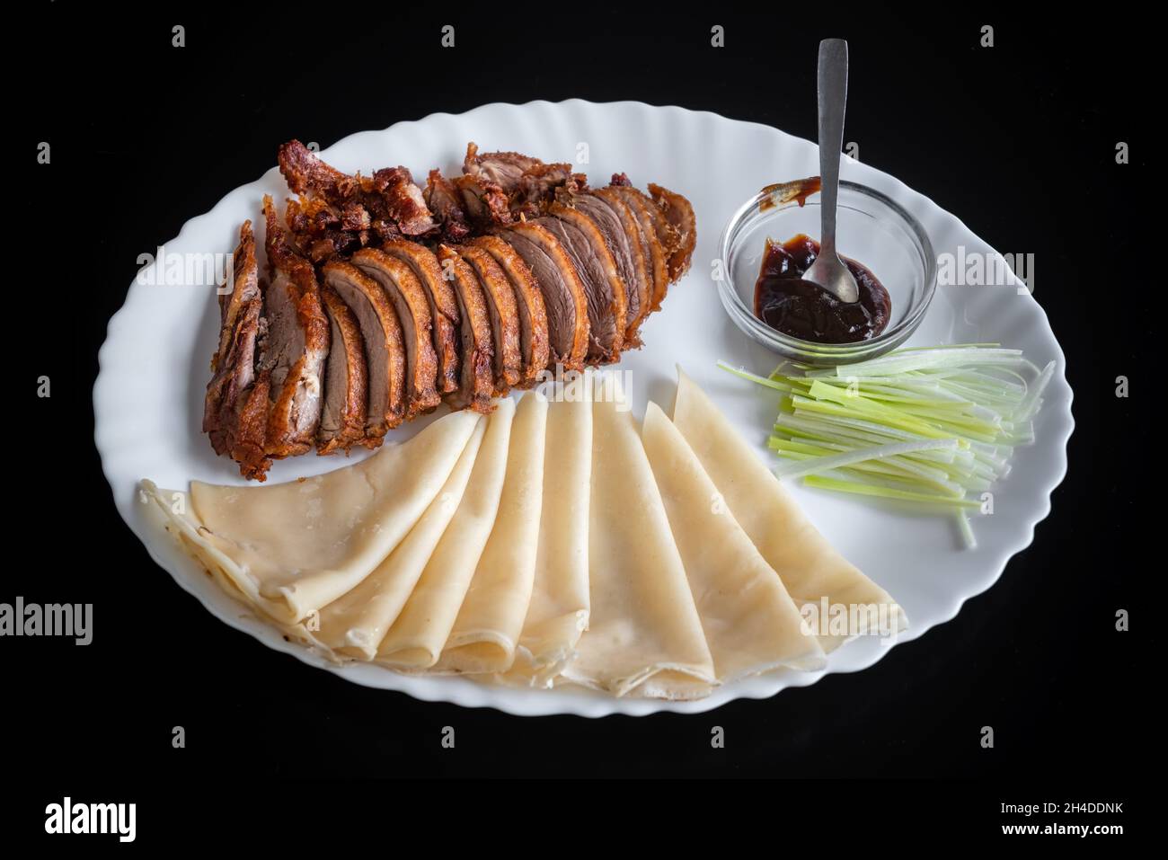 Peking duck, Chinese fried crispy duck, served with hoisin sauce ...