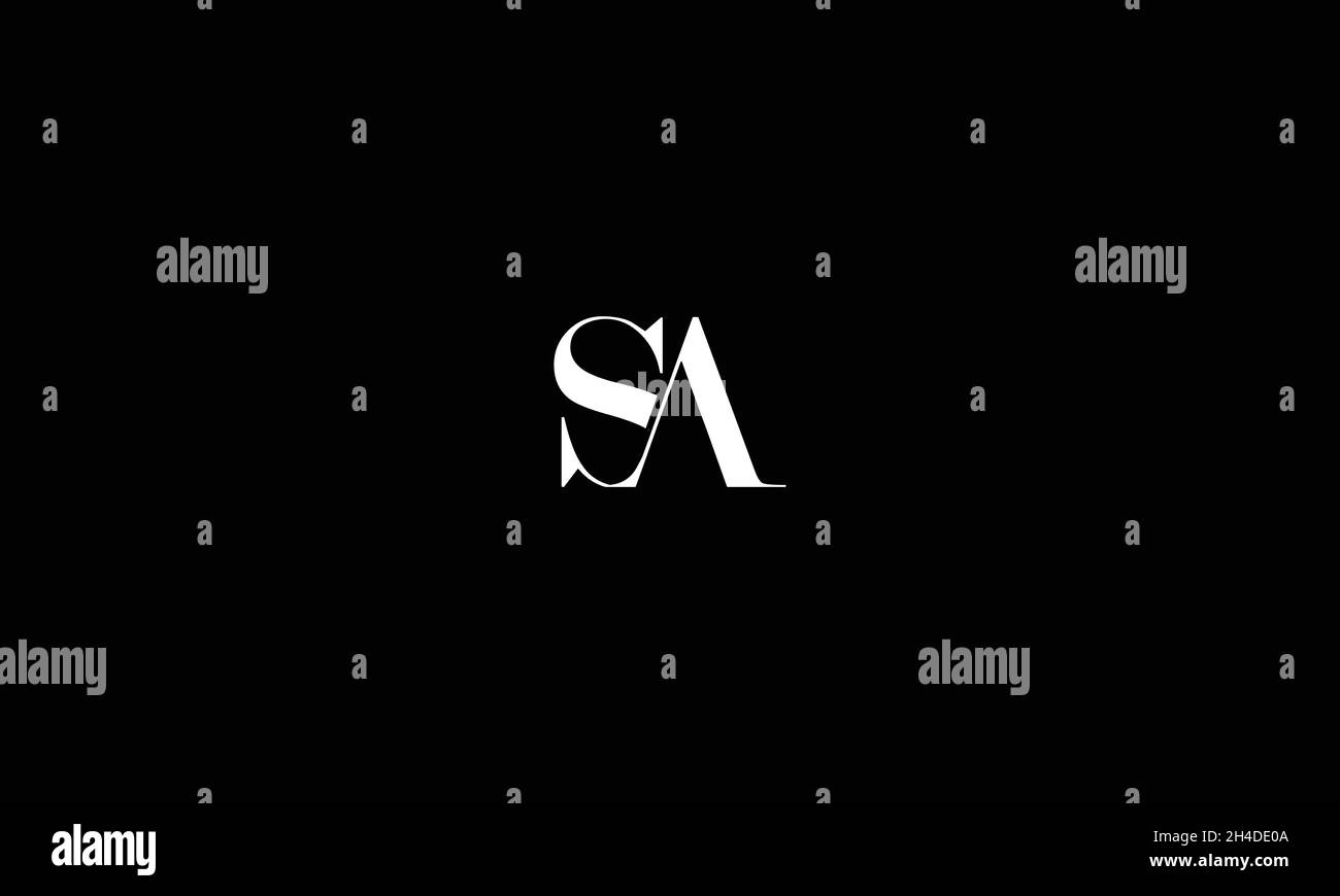 LETTERS SA LOGO DESIGN WITH NEGATIVE SPACE EFFECT FOR ILLUSTRATION USE ...