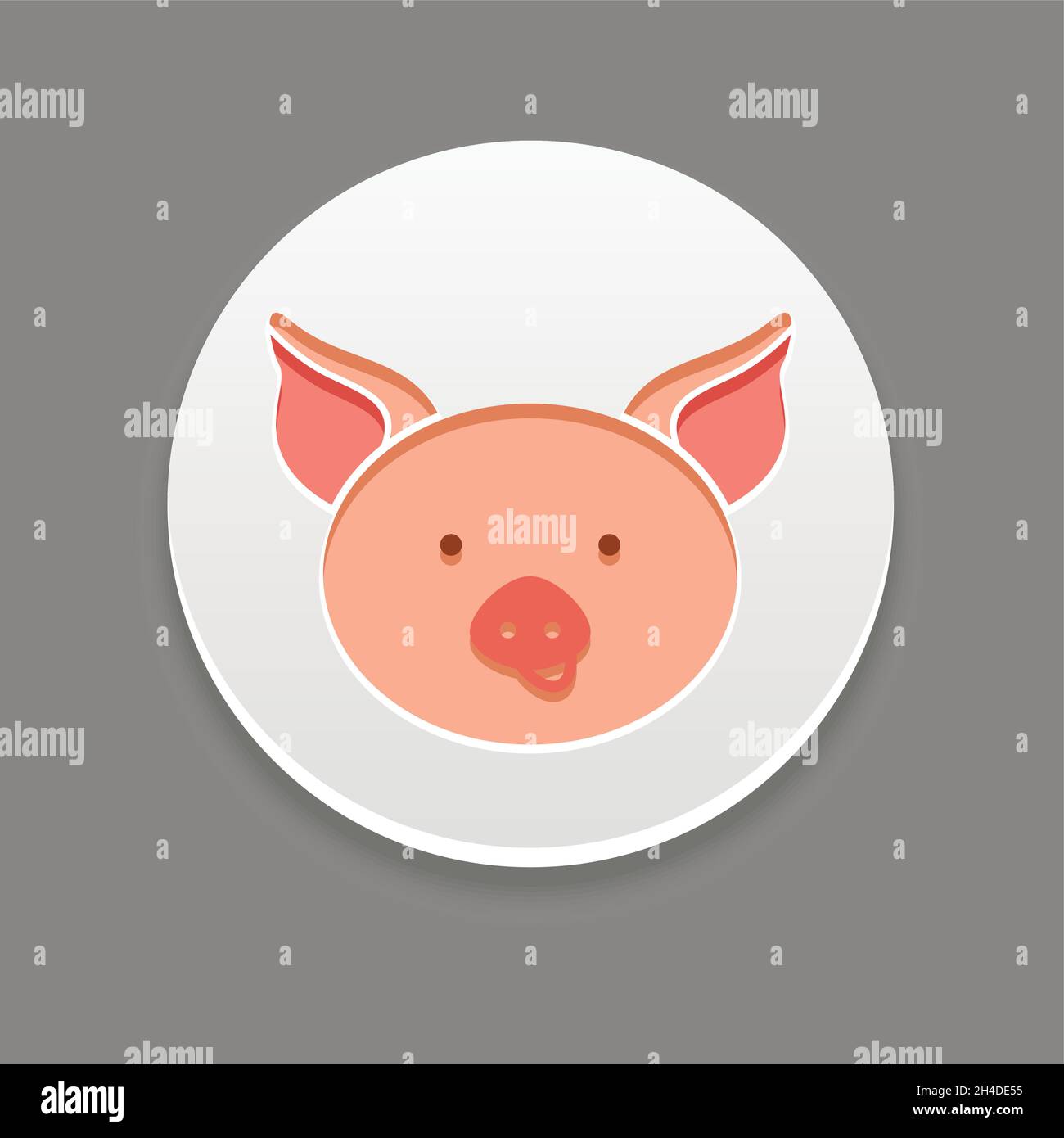 Pig icon. Farm animal vector illustration, eps 10 Stock Vector Image ...