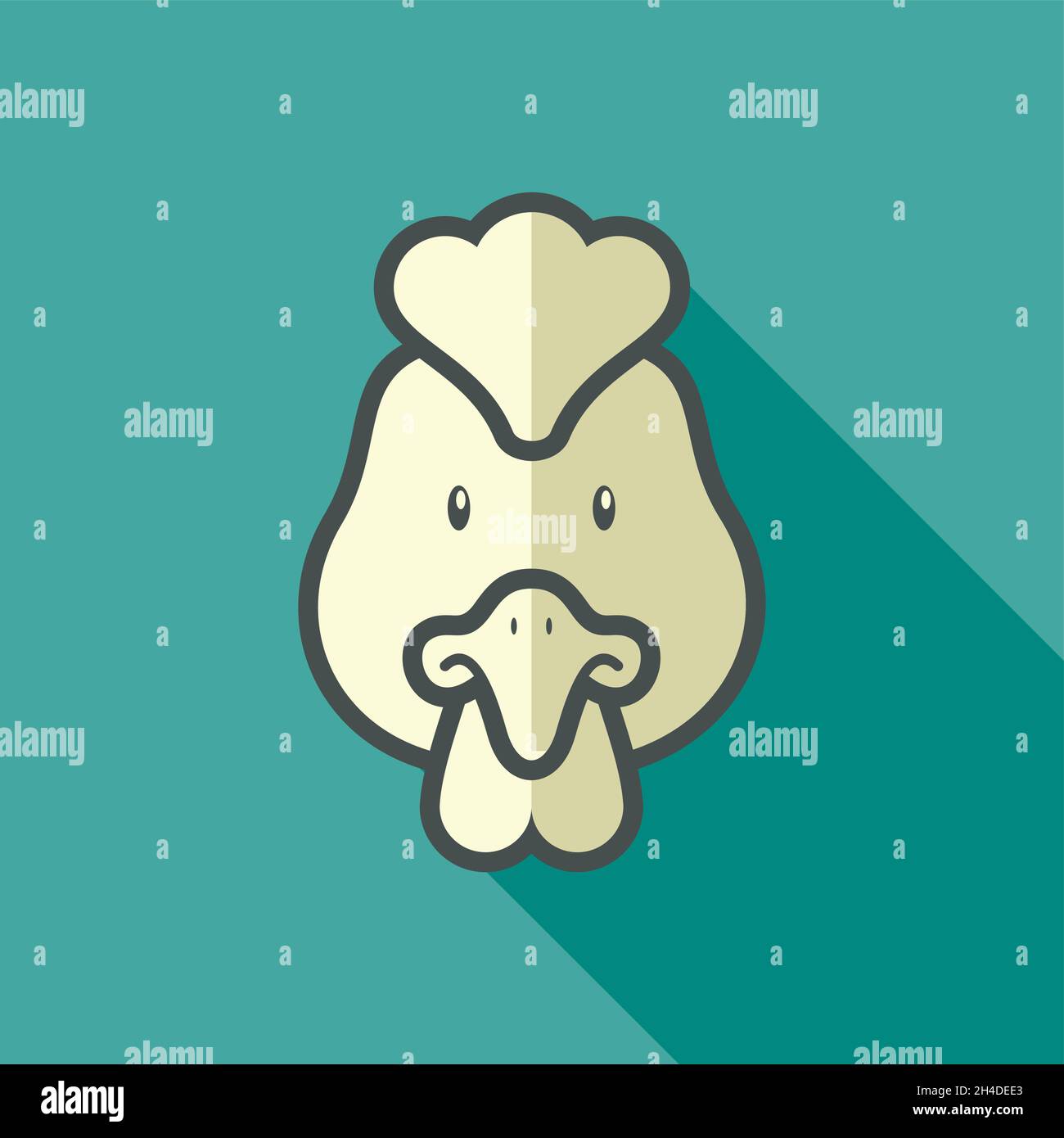 Chicken flat icon. Animal head vector illustration, eps 10 Stock Vector ...