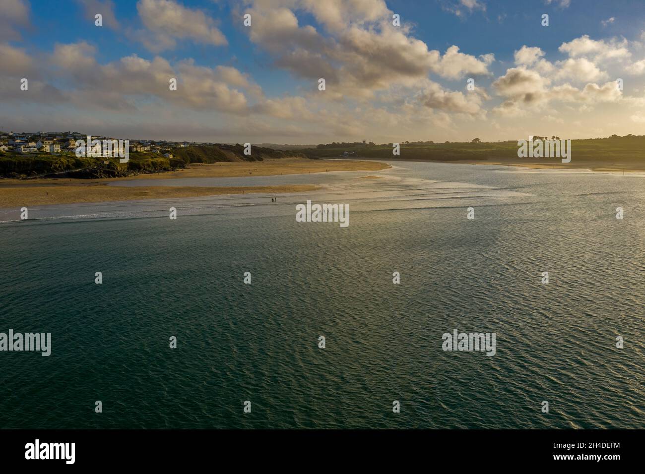 aerial view of Hayle Beach, Cornwall England Stock Photo - Alamy