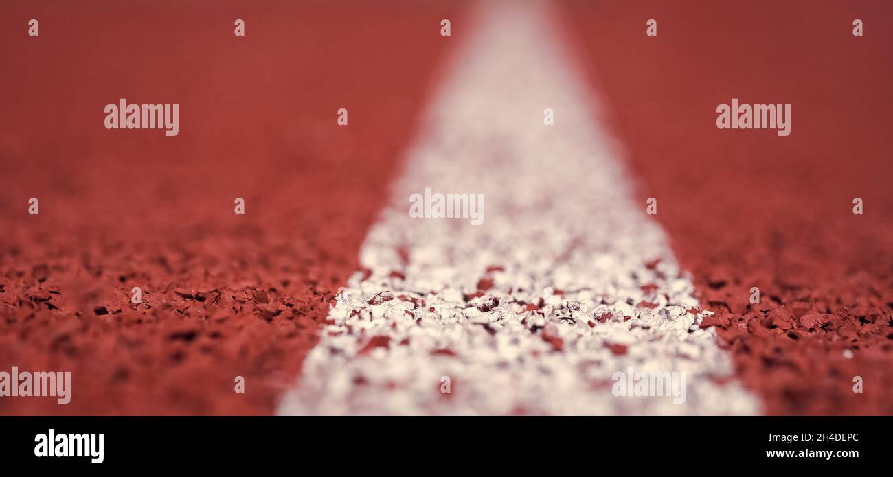 finish line. health and sport. path for runners. racetrack on outdoor ...