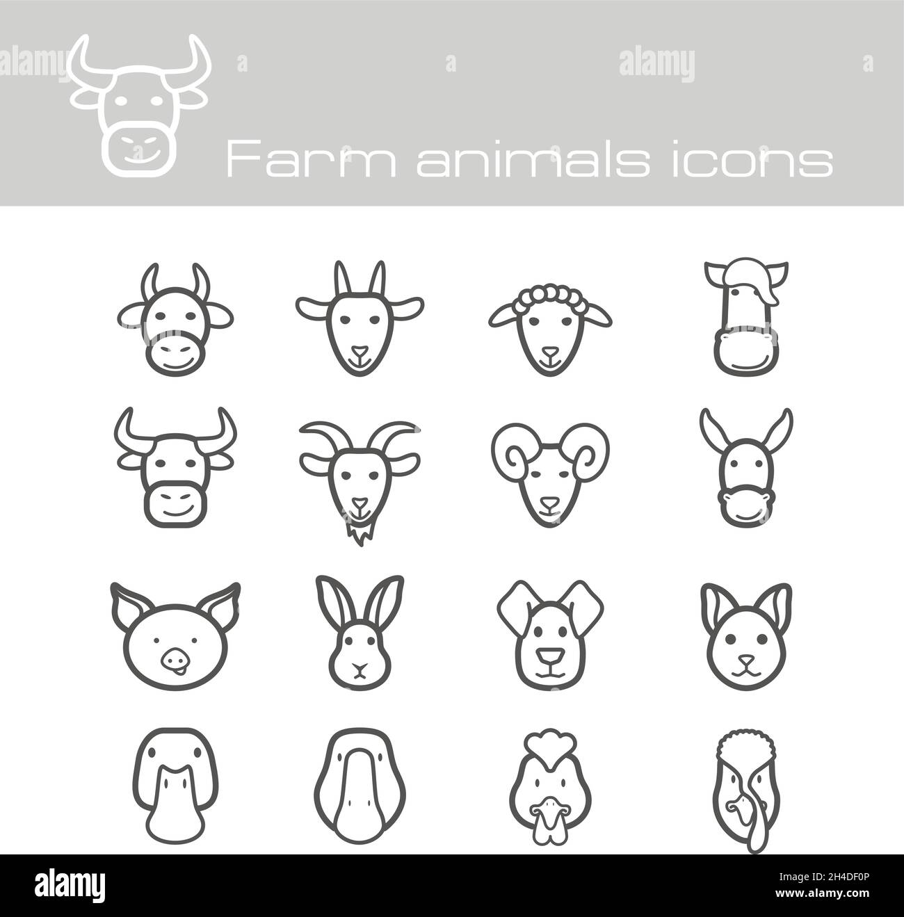 The modern farm icons set vector eps 10 Stock Vector Image & Art - Alamy