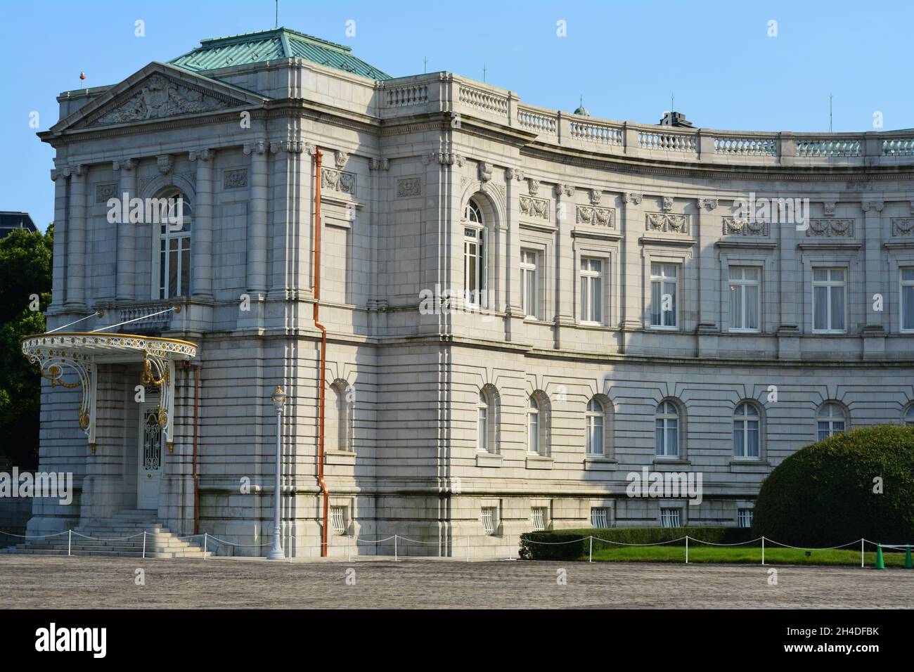 European style castle house in Tokyo, Japan under the clear sky on a ...