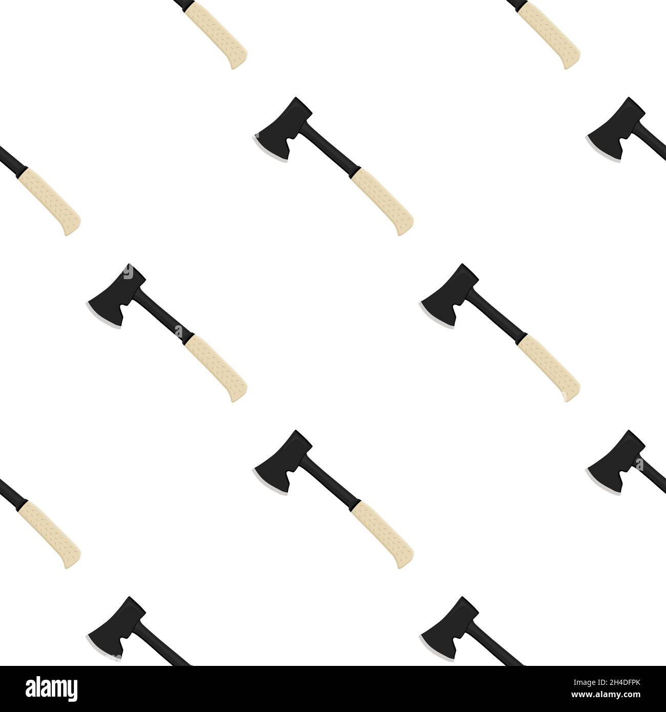 Illustration on theme pattern steel axes with wooden handle, metal ax ...