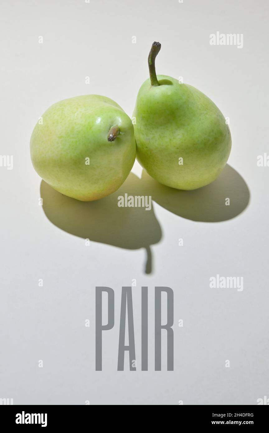 Abstract Homonyms Example Pair Text and Pears Stock Photo - Alamy