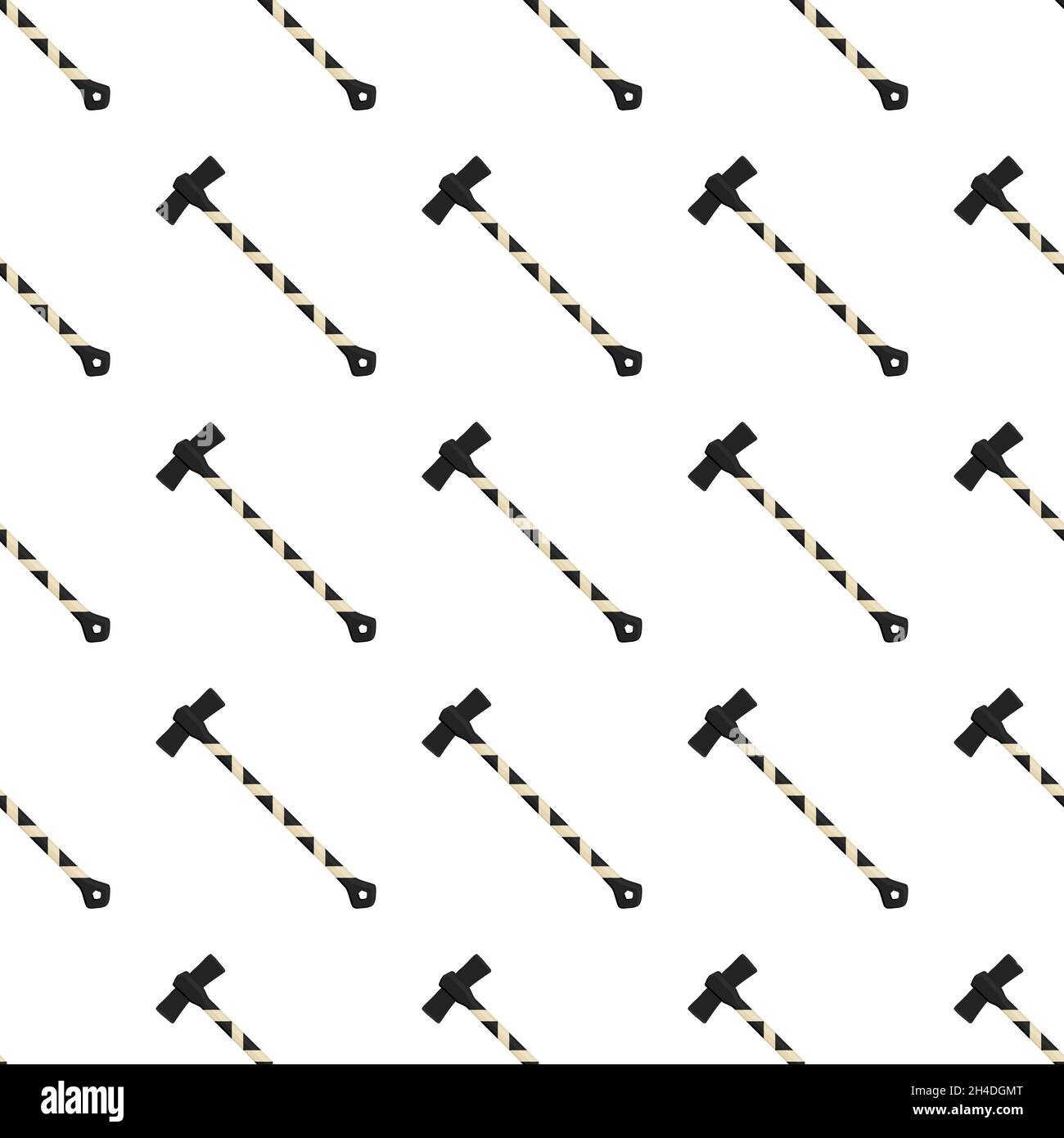 Illustration on theme pattern steel axes with wooden handle, metal ax ...