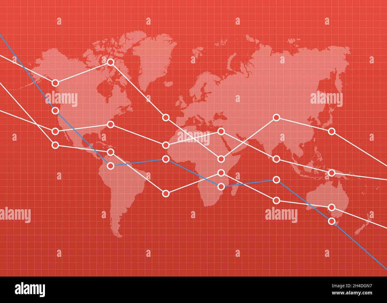 Financial chart graph background with world map Stock Vector Image ...