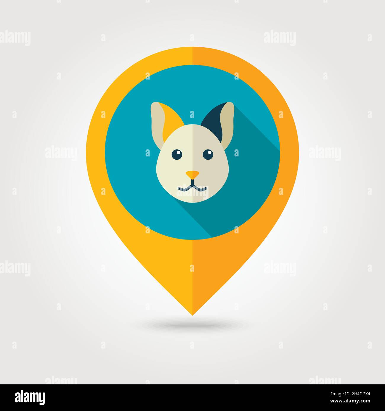 Cat flat pin map icon. Map pointer. Map markers. Animal head vector ...