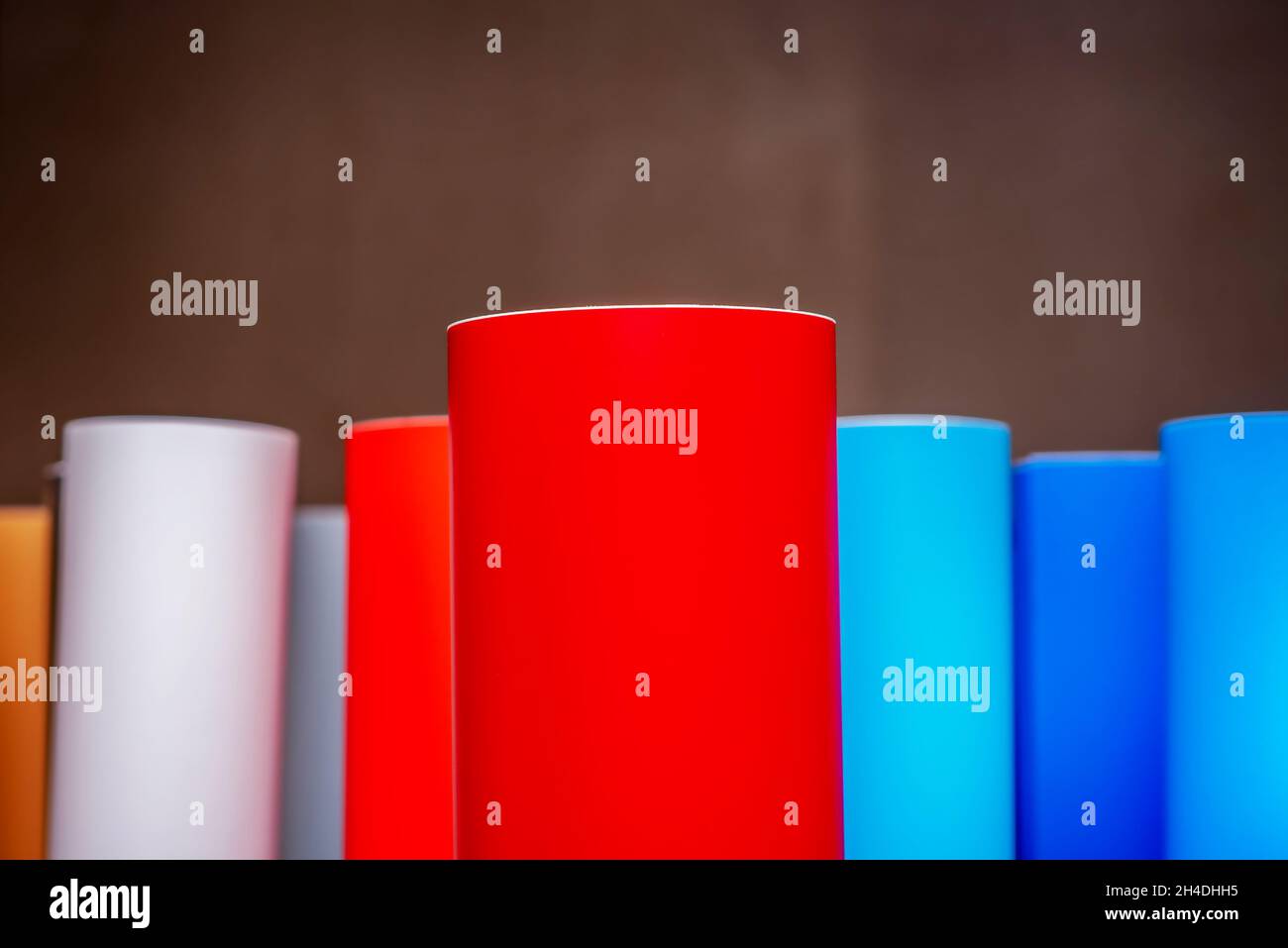 Adhesive colored films. Plotter. Material for advertisers Stock Photo ...