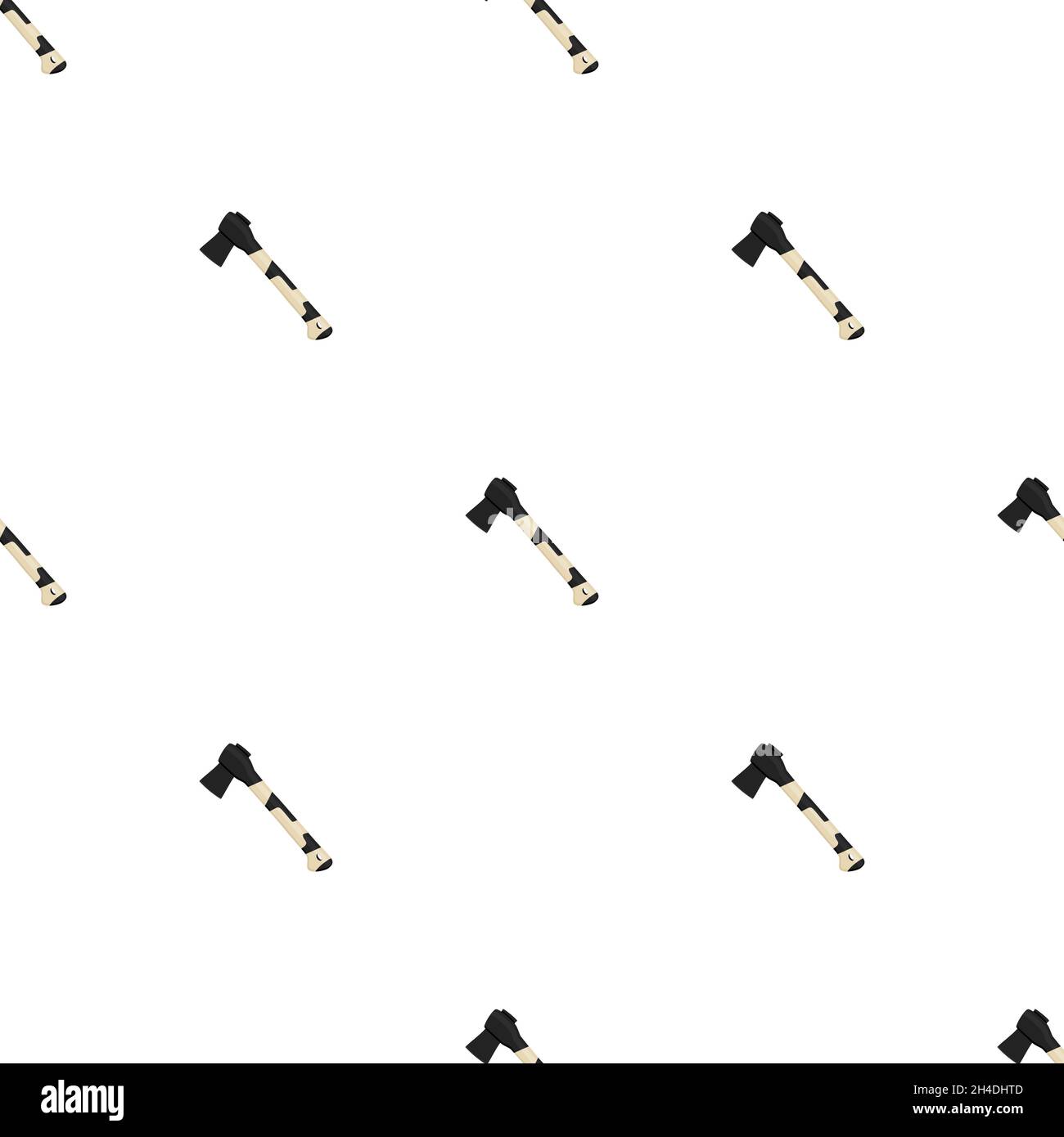 Illustration on theme pattern steel axes with wooden handle, metal ax ...