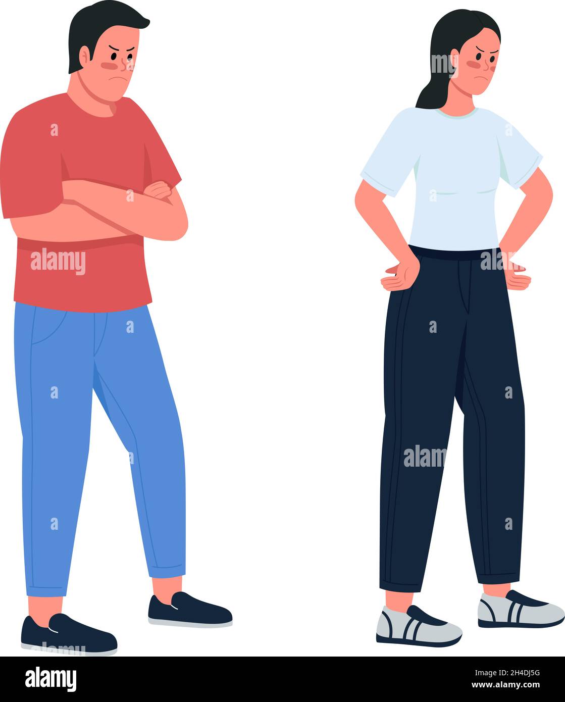 Upset people semi flat color vector character set Stock Vector Image ...