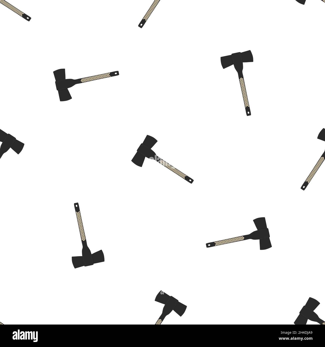 Illustration on theme pattern steel axes with wooden handle, metal ax ...