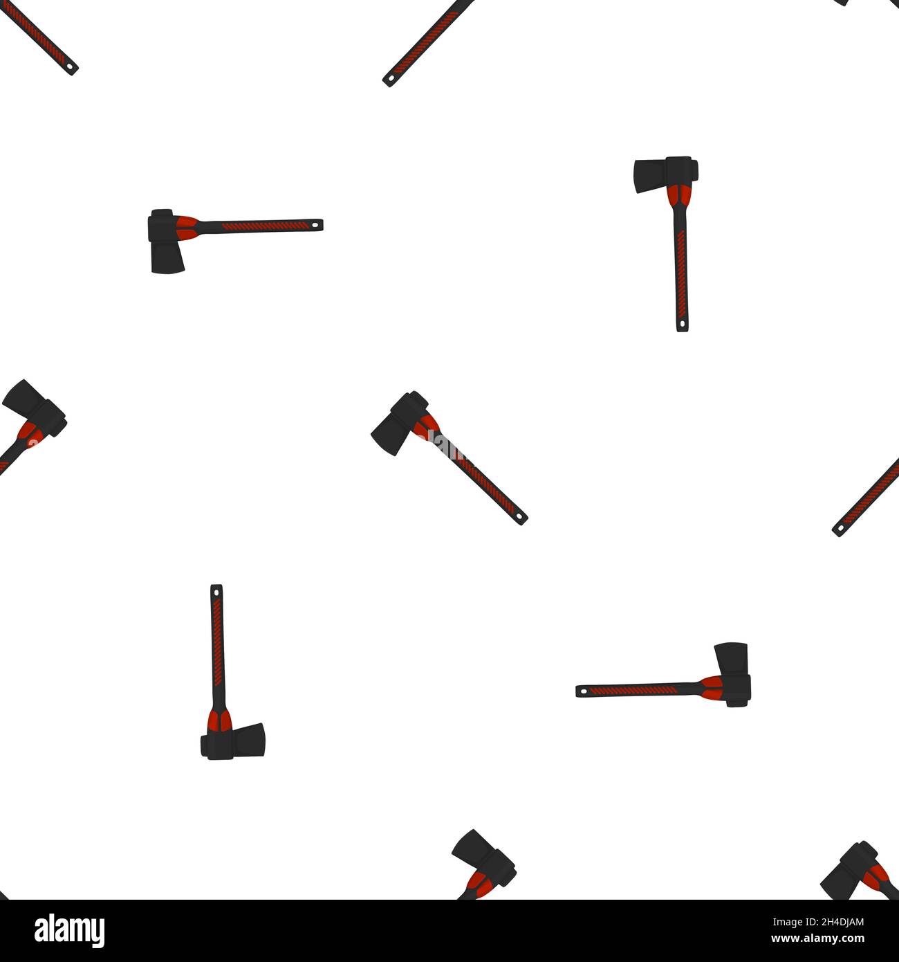 Illustration on theme pattern steel axes with wooden handle, metal ax ...