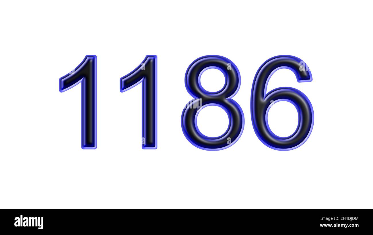 blue 1186 number 3d effect white background Stock Photo - Alamy