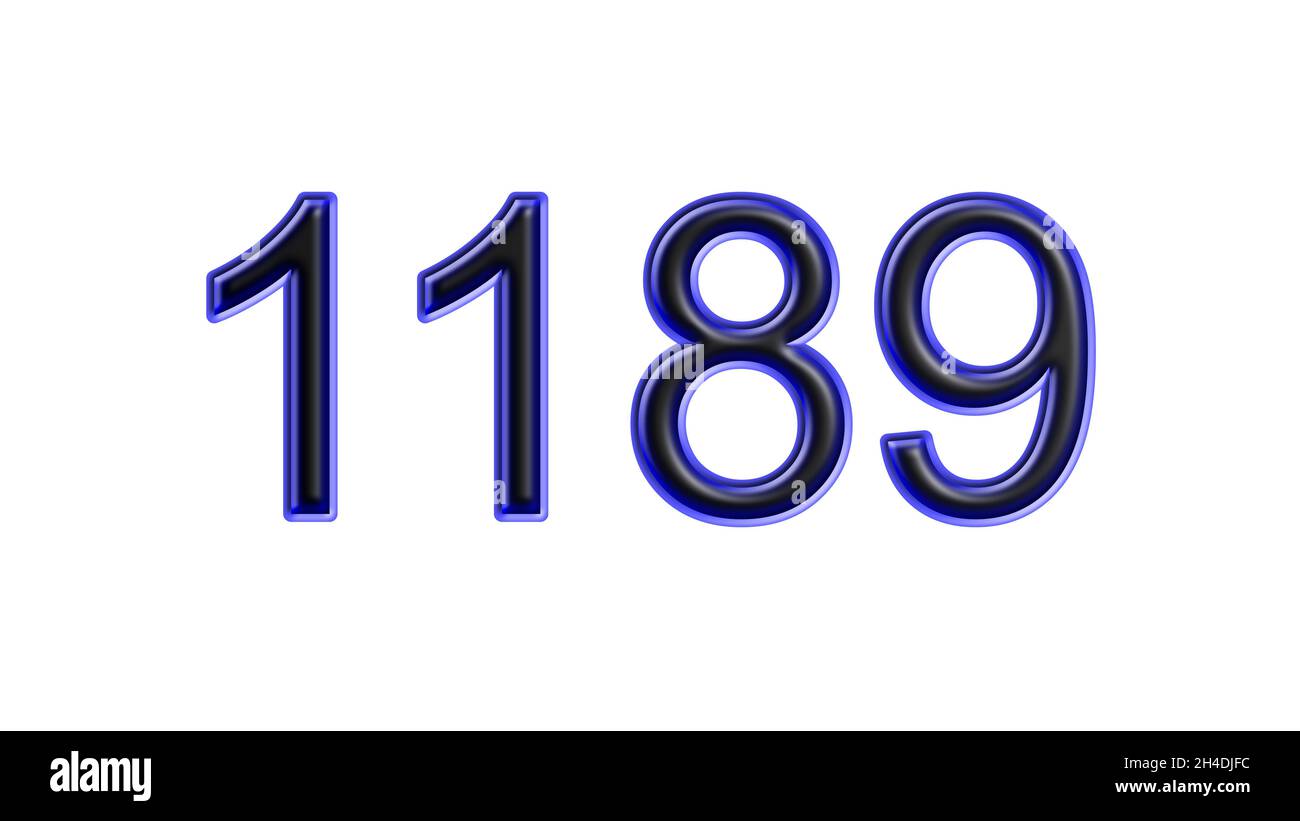 blue 1189 number 3d effect white background Stock Photo - Alamy