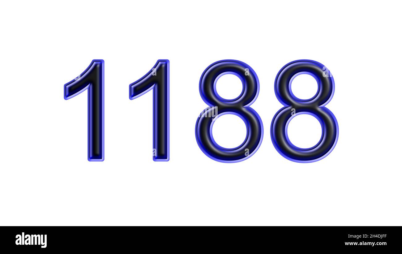 blue 1188 number 3d effect white background Stock Photo - Alamy
