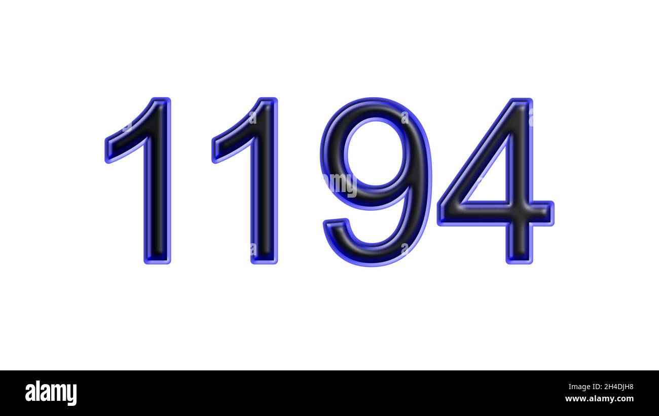 blue 1194 number 3d effect white background Stock Photo - Alamy