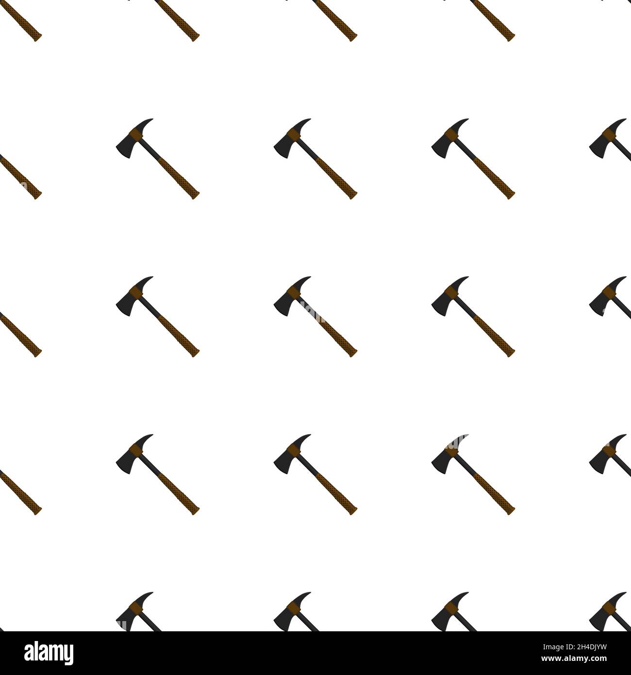 Illustration on theme pattern steel axes with wooden handle, metal ax ...