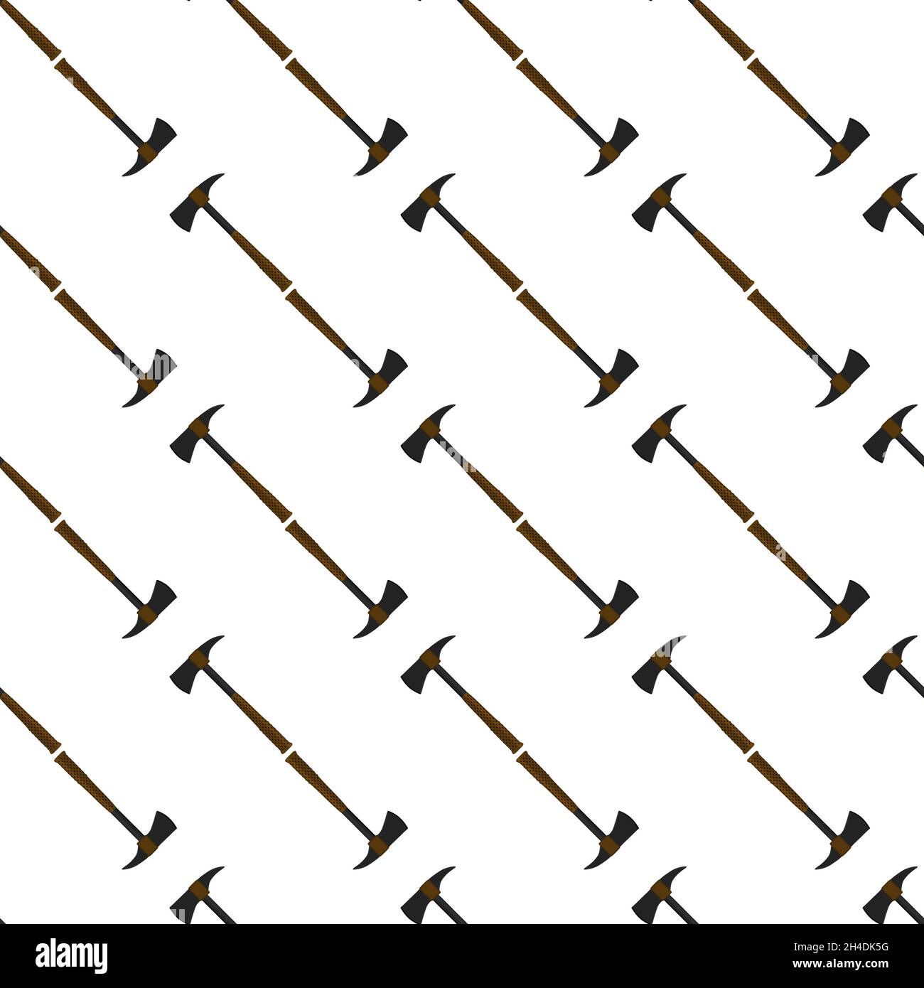 Illustration on theme pattern steel axes with wooden handle, metal ax ...