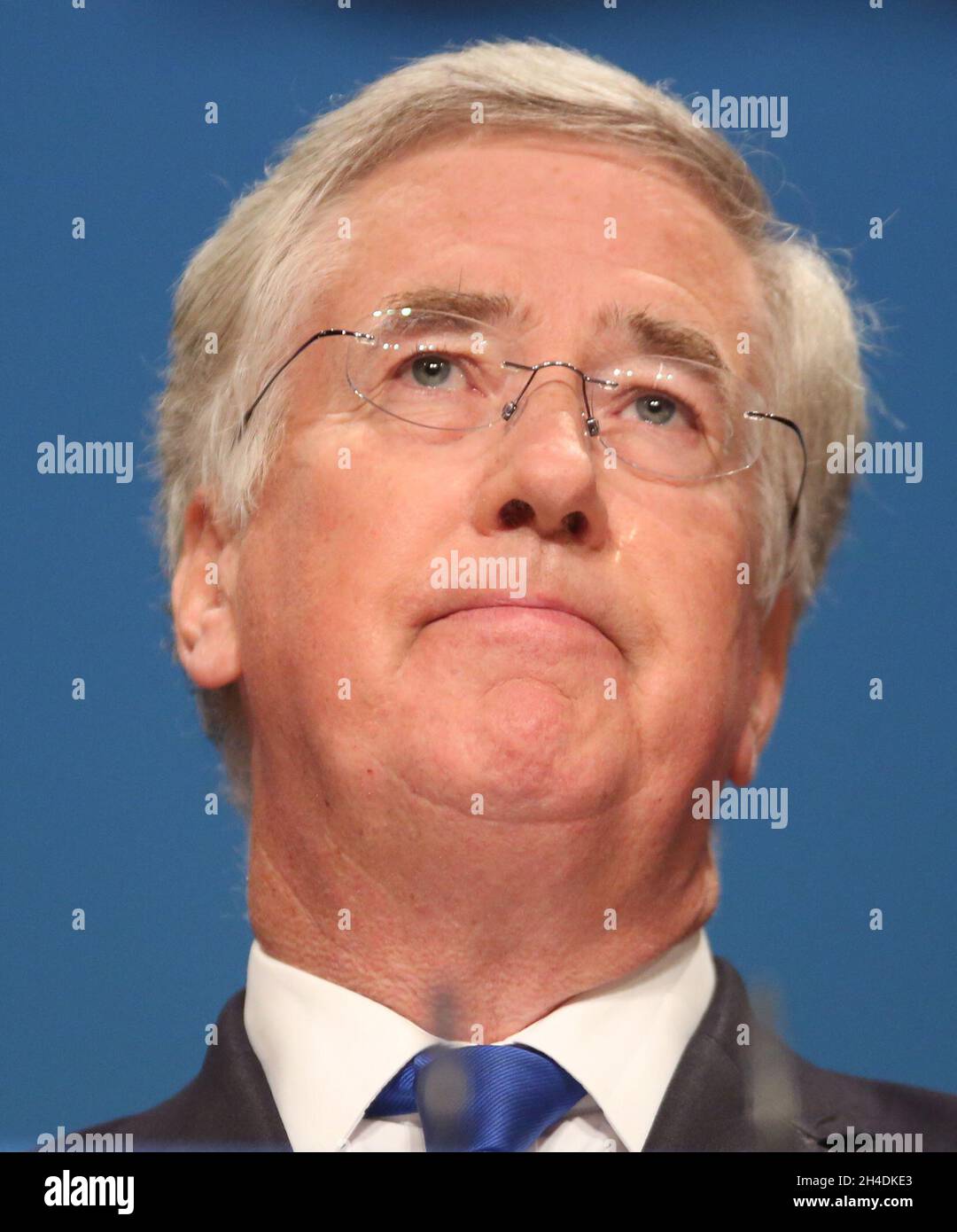 Defence Secretary Michael Fallon during his keynote speech to delegates ...