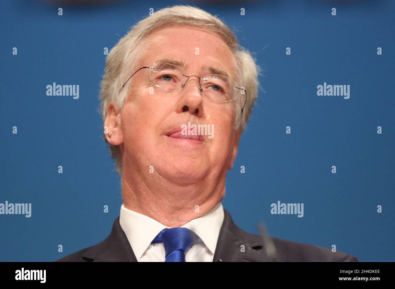 Defence Secretary Michael Fallon during his keynote speech to delegates ...