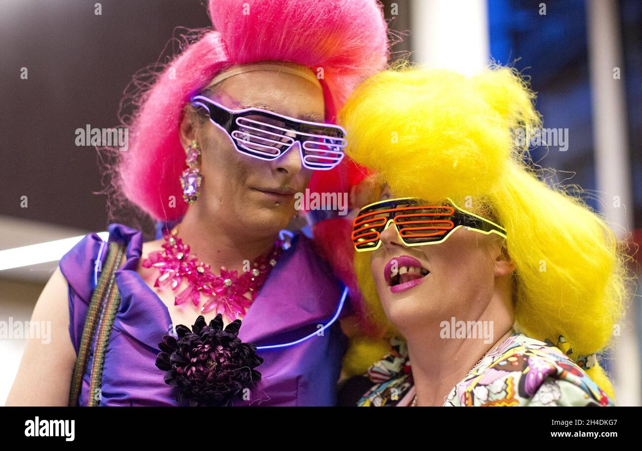Attendees arrive at the Andrew Logan's Alternative Miss World 2014 at ...