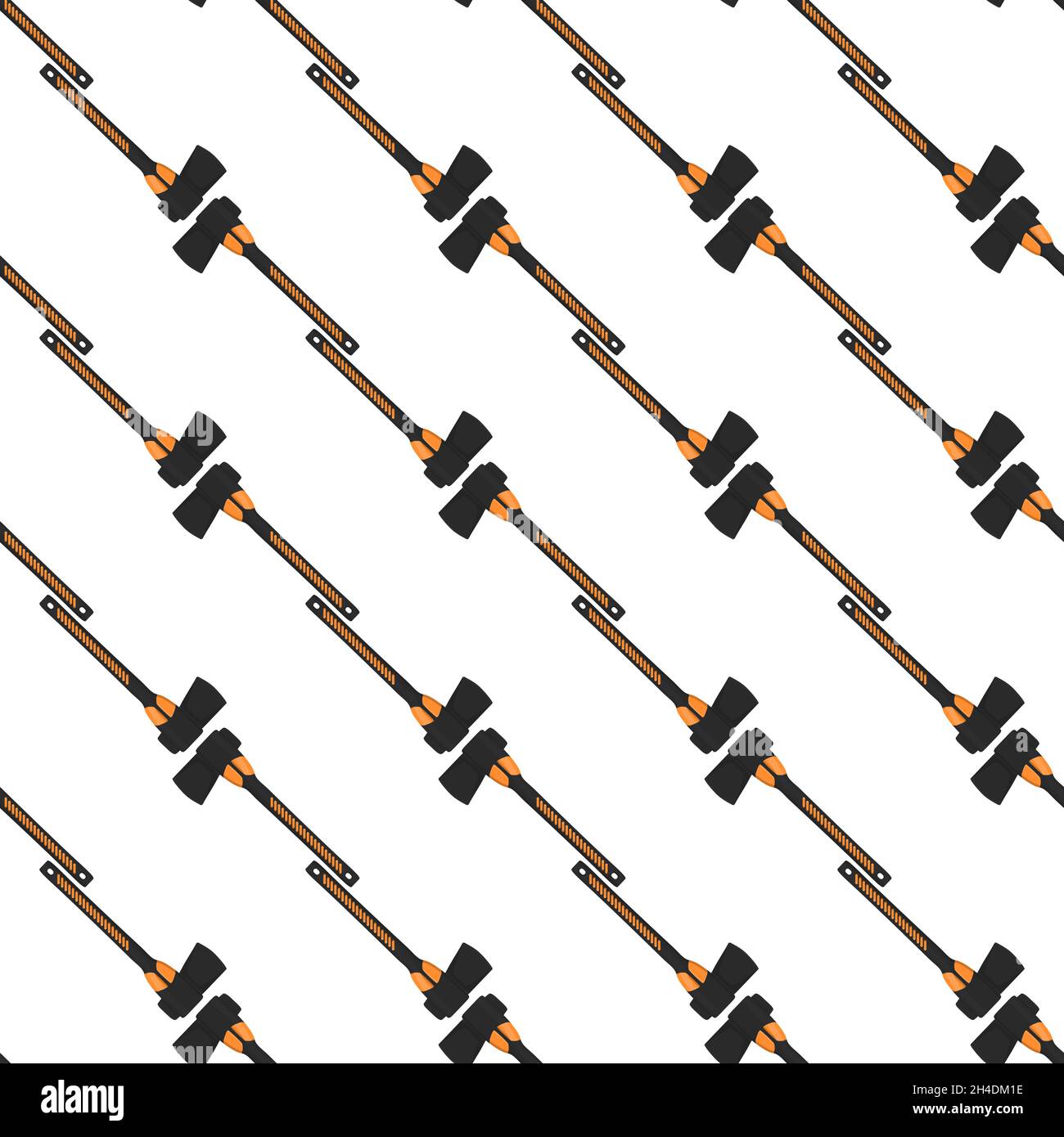 Illustration on theme pattern steel axes with wooden handle, metal ax ...