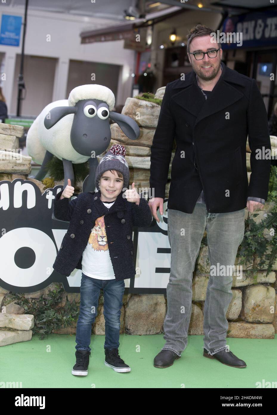 Comedian Danny Wallace and his son attend at the European Premiere of ...